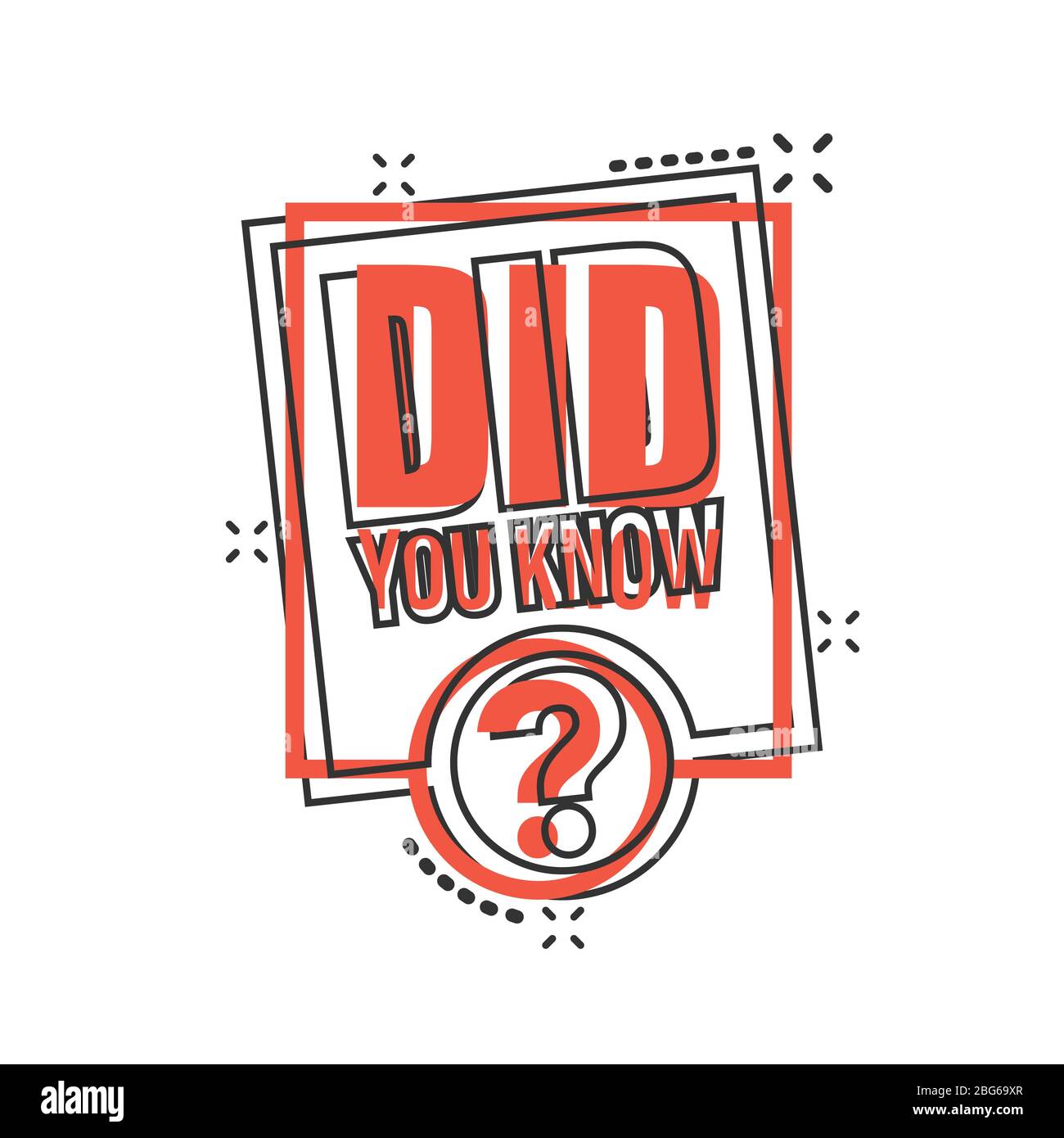 Did You Know icon in comic style. Question mark cartoon vector ...