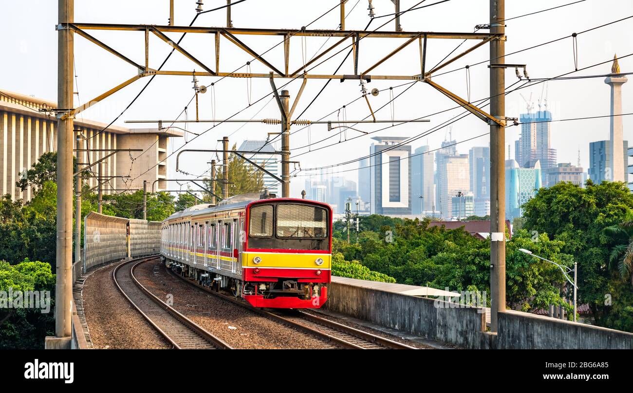Commuter train in Jakarta, Indonesia Stock Photo - Alamy