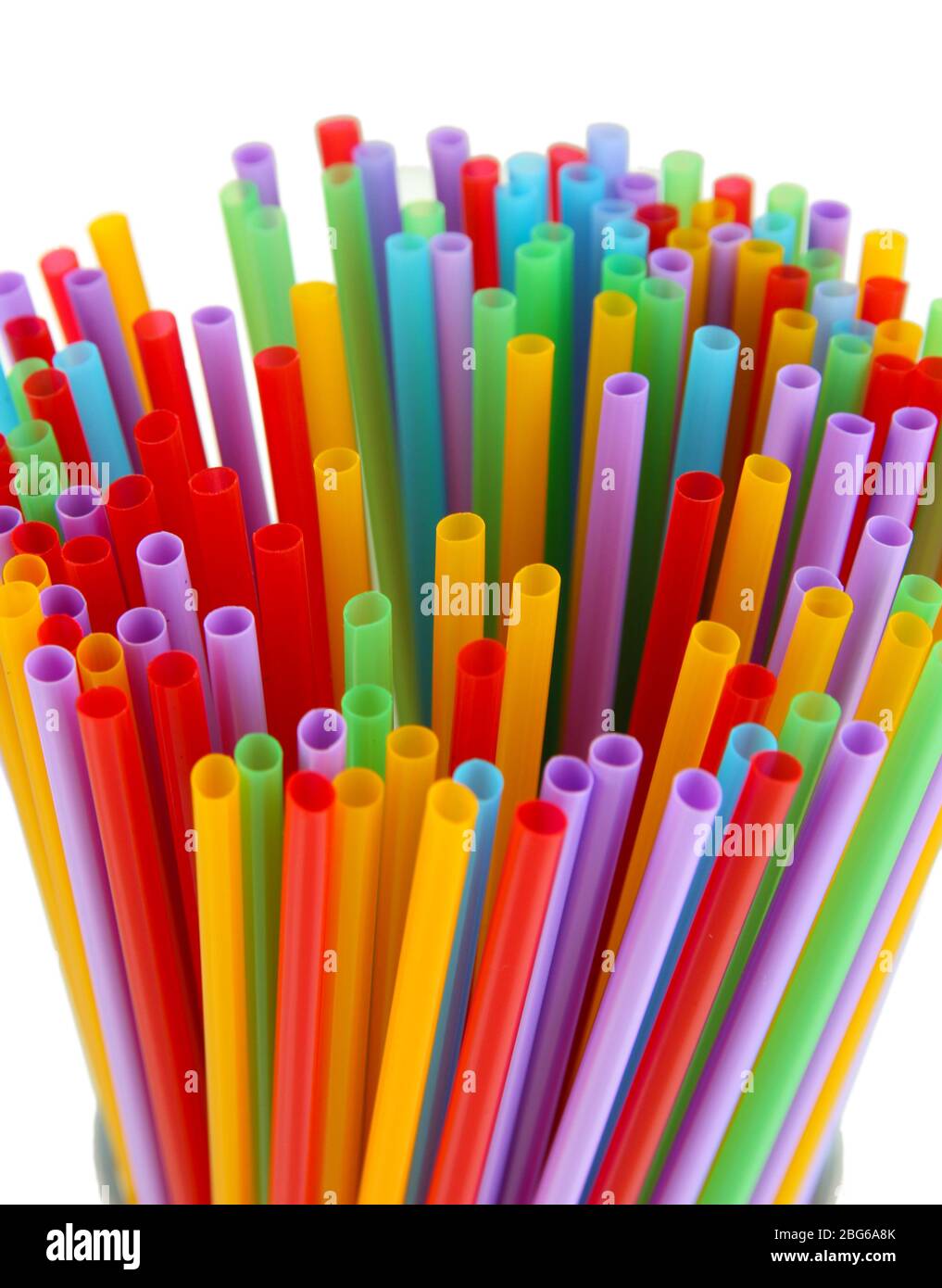 Many straws close-up isolated on white Stock Photo - Alamy
