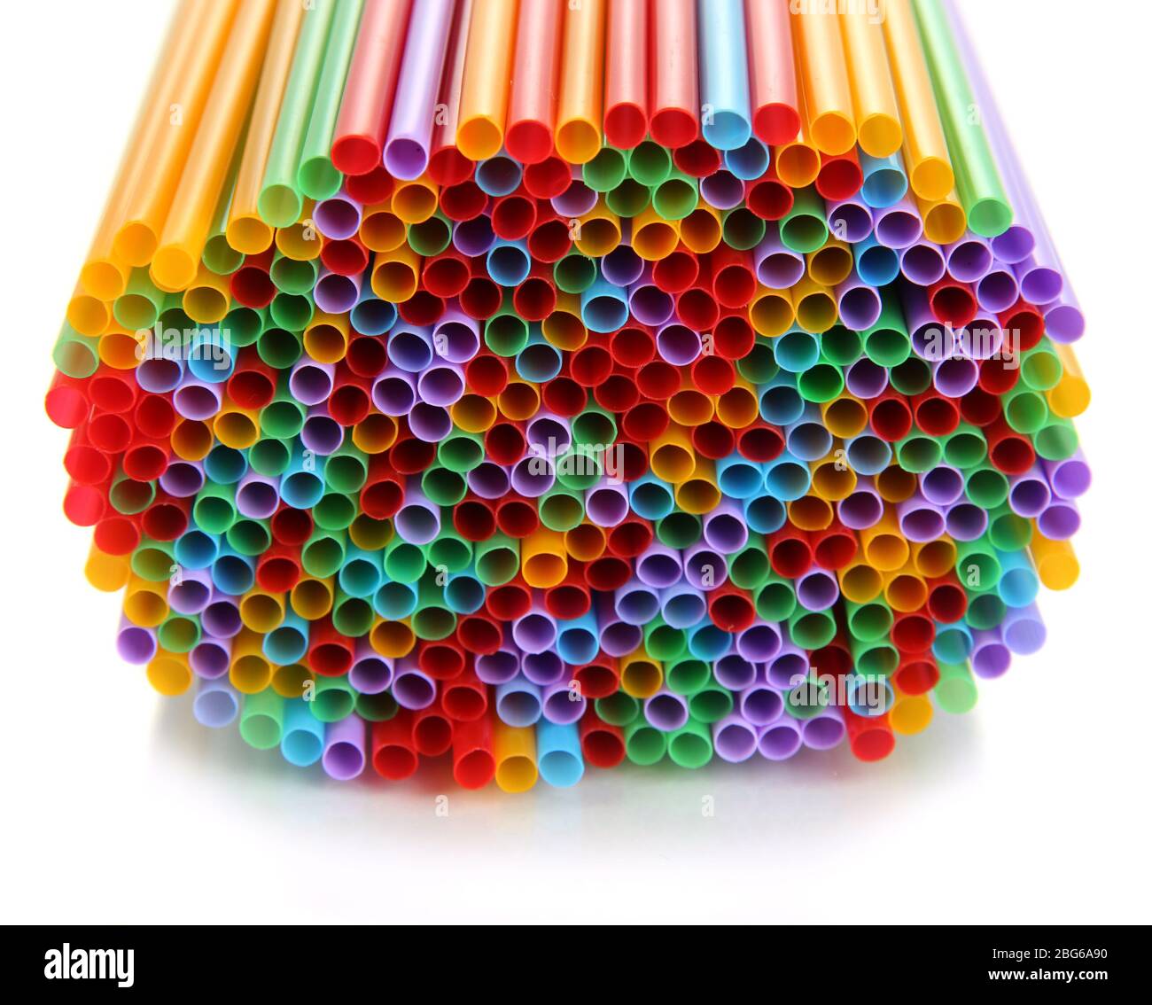 Many straws close-up isolated on white Stock Photo - Alamy