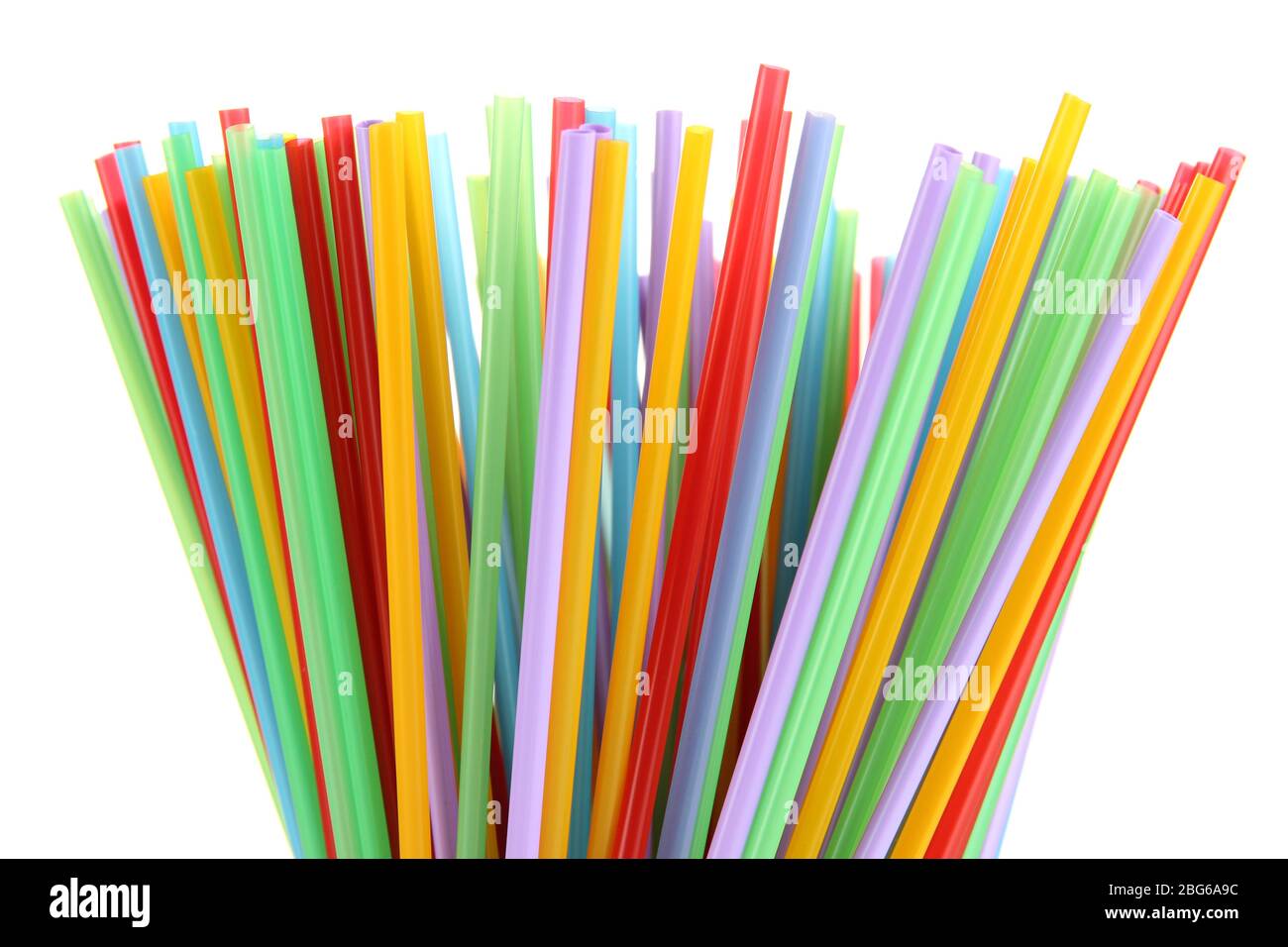Many straws close-up isolated on white Stock Photo - Alamy