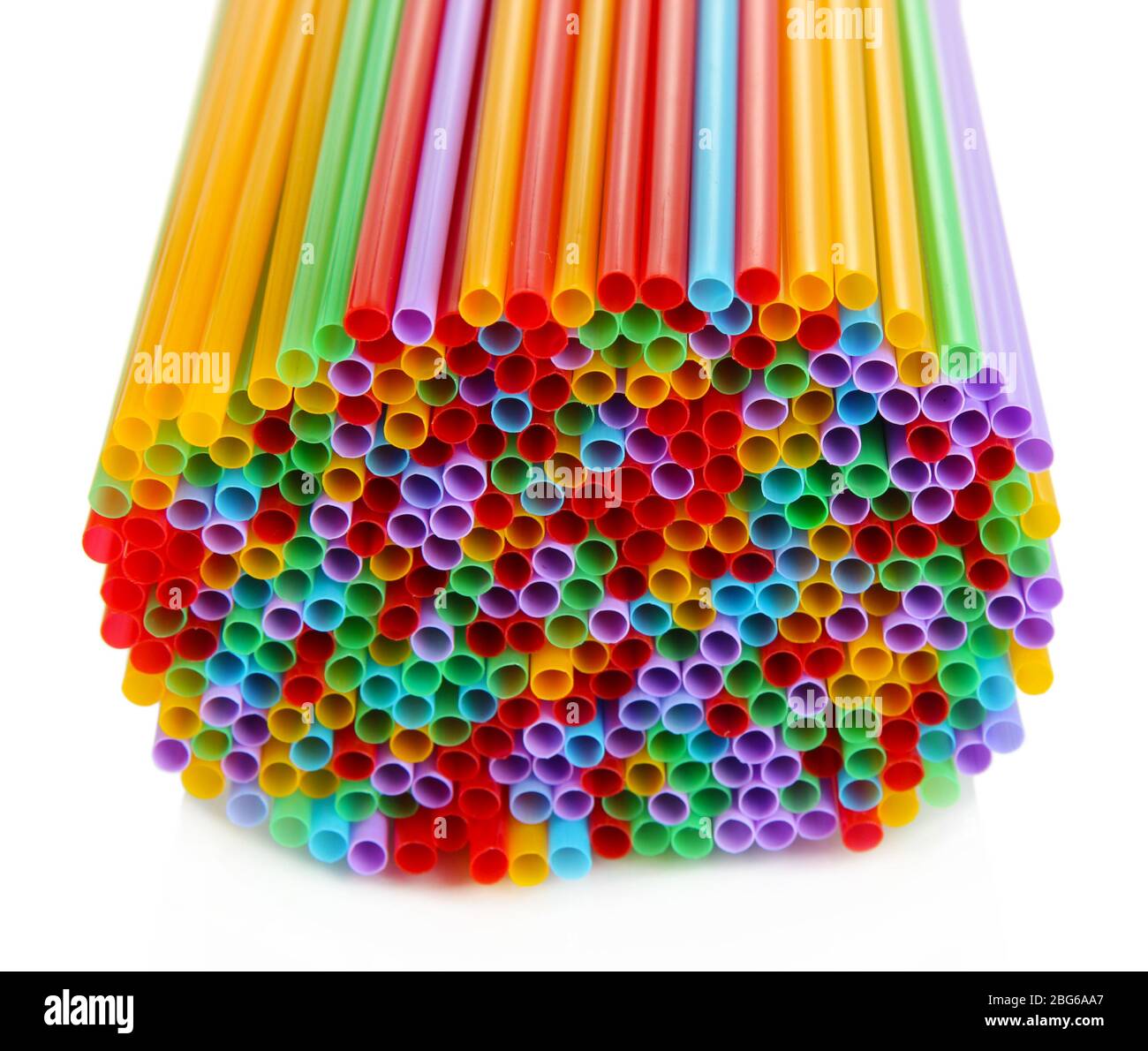 Many straws close-up isolated on white Stock Photo - Alamy