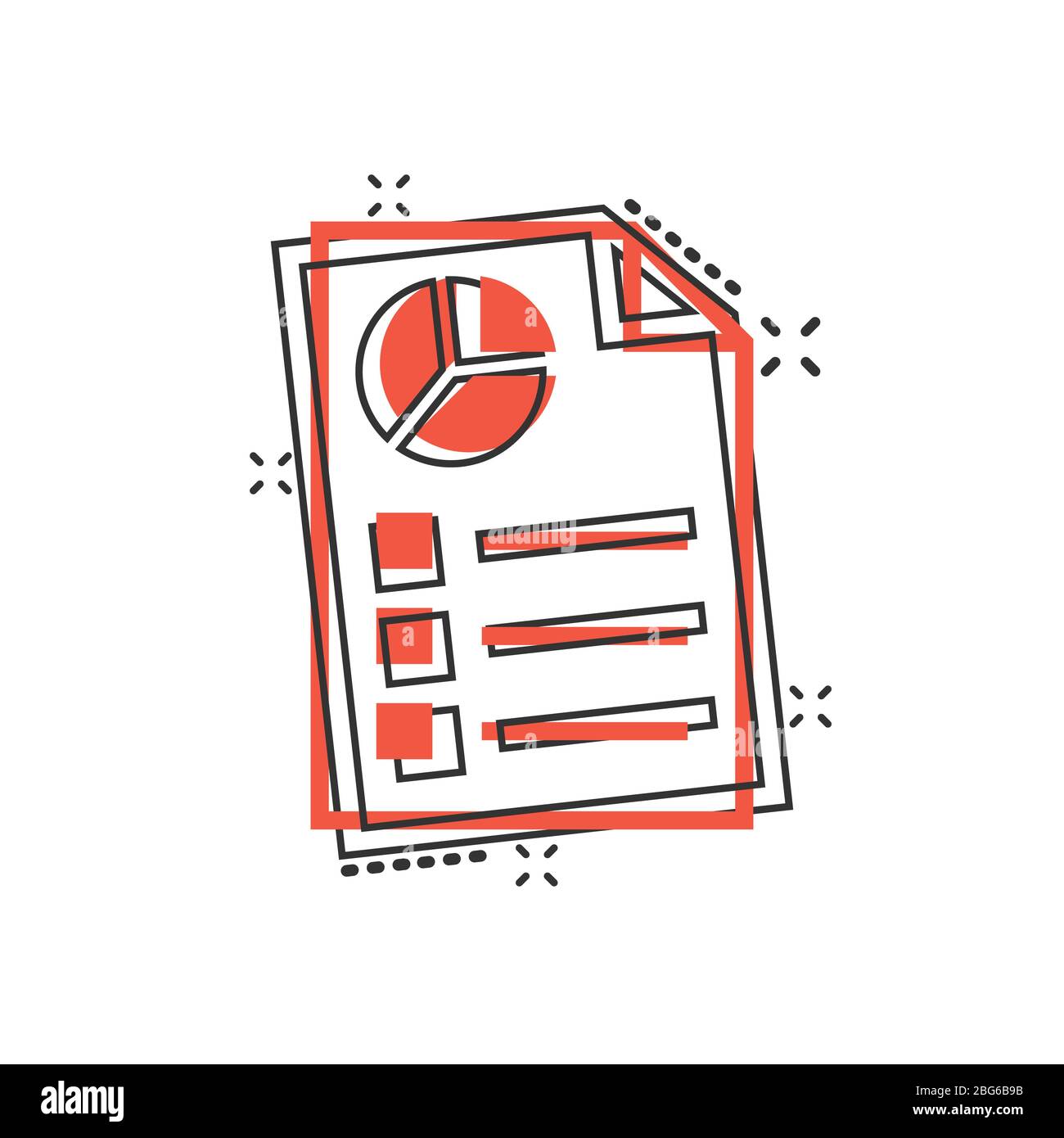 Document icon in comic style. Report cartoon vector illustration on ...