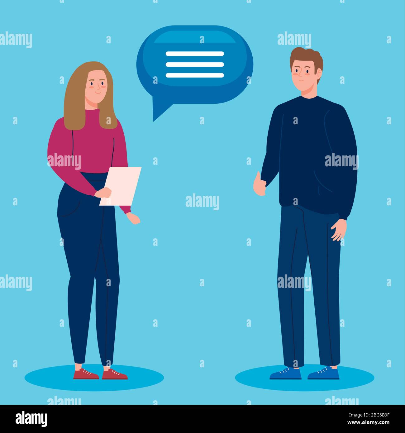 Young couple talking characters Stock Vector Images - Alamy