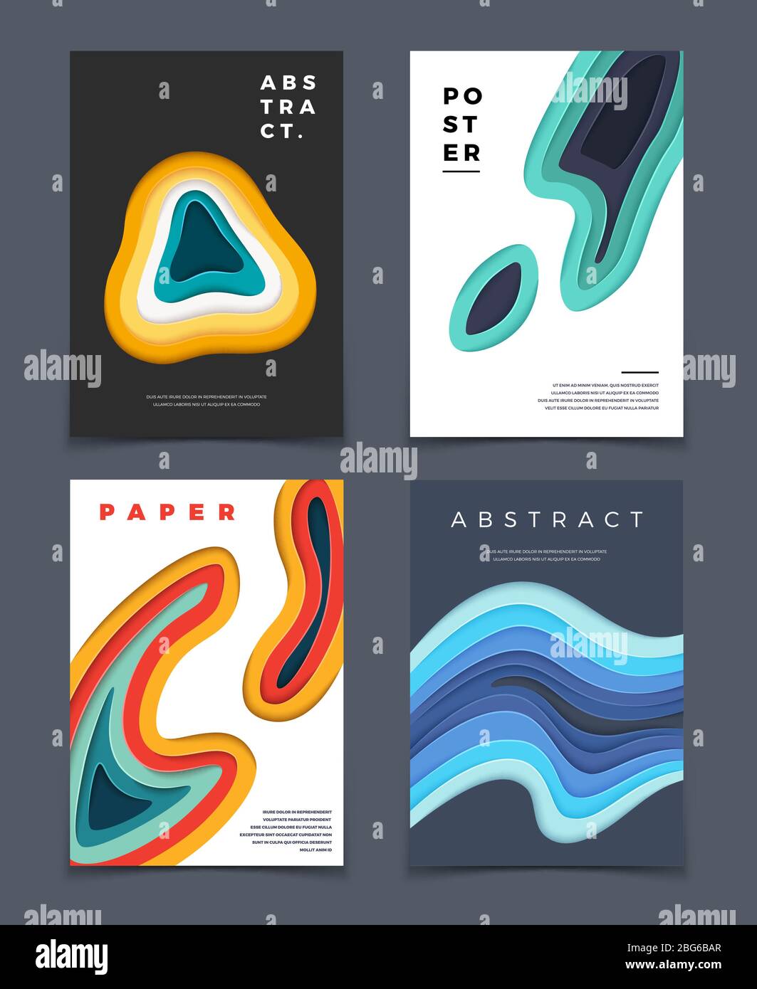 Modern abstract background with paper cut color shapes. Papercut 3d ...