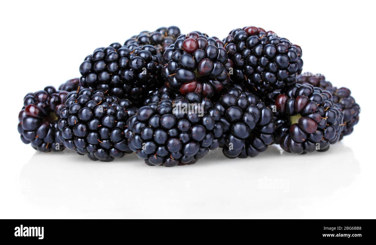 Sweet blackberries isolate on white Stock Photo - Alamy