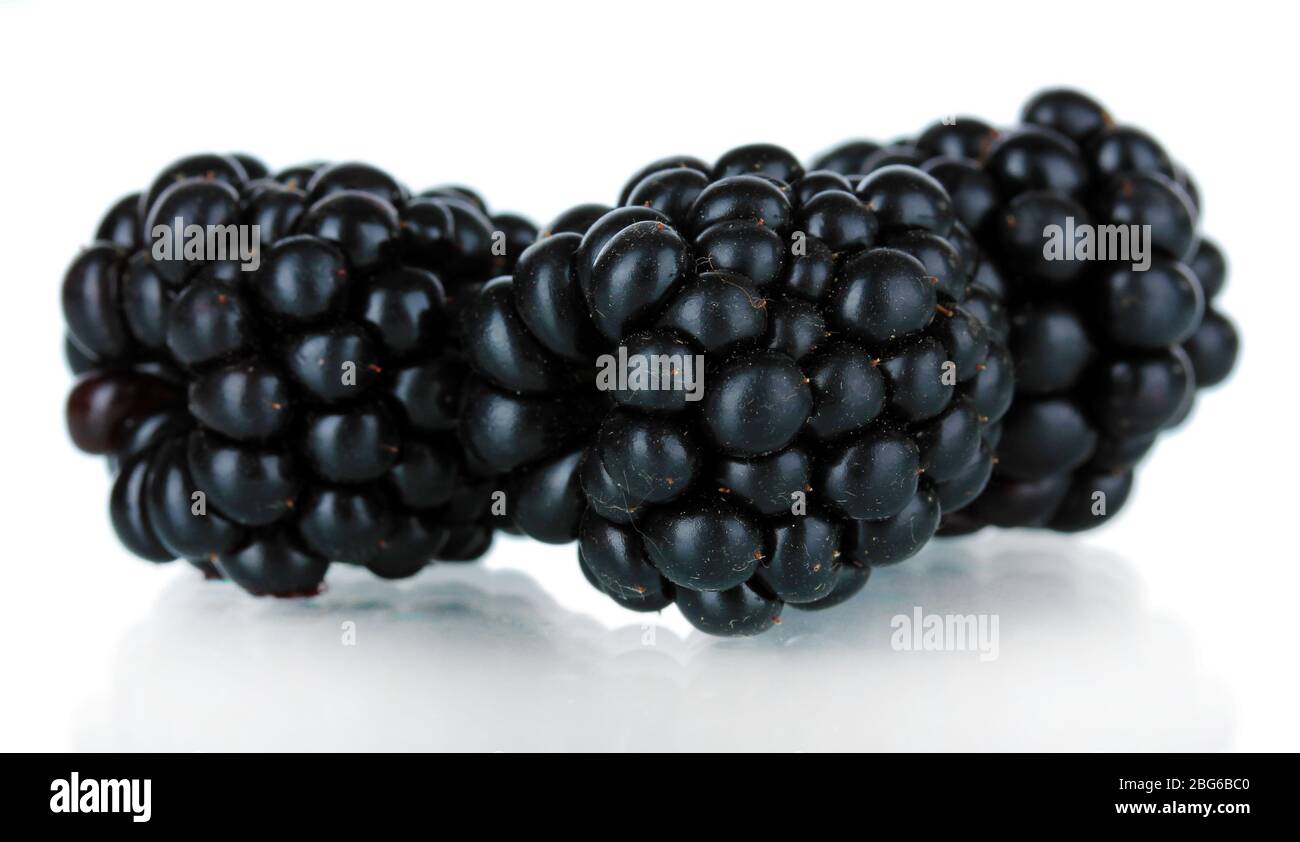 Sweet blackberries isolate on white Stock Photo - Alamy