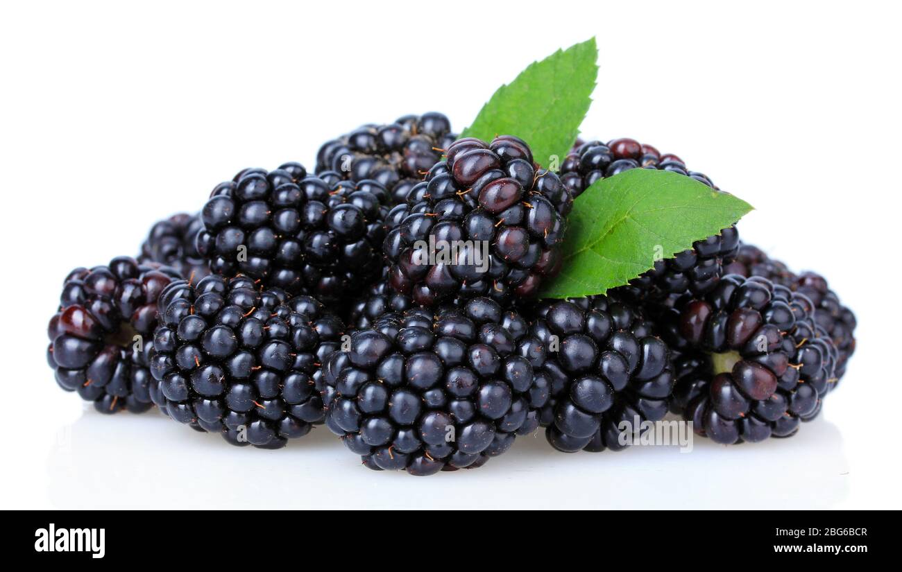 Sweet blackberries isolate on white Stock Photo - Alamy