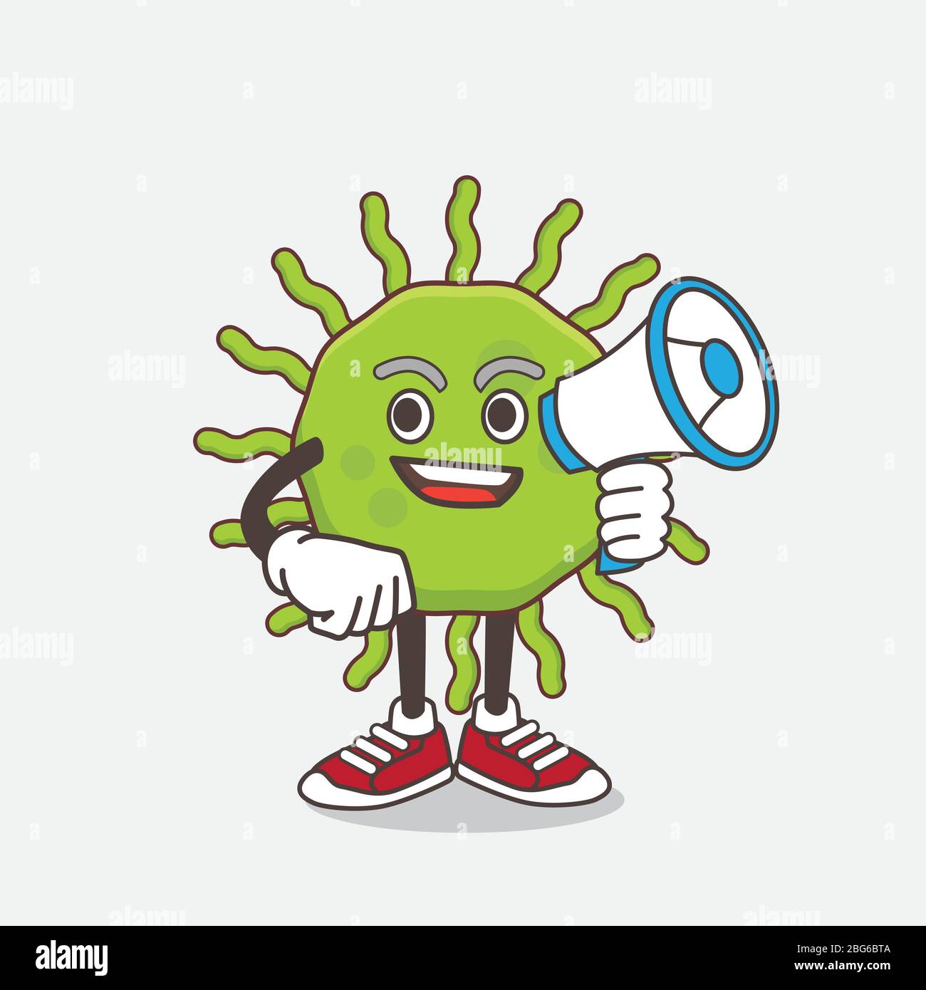Illustration of Green Virus Mascot Character Vector Stock Vector Image ...