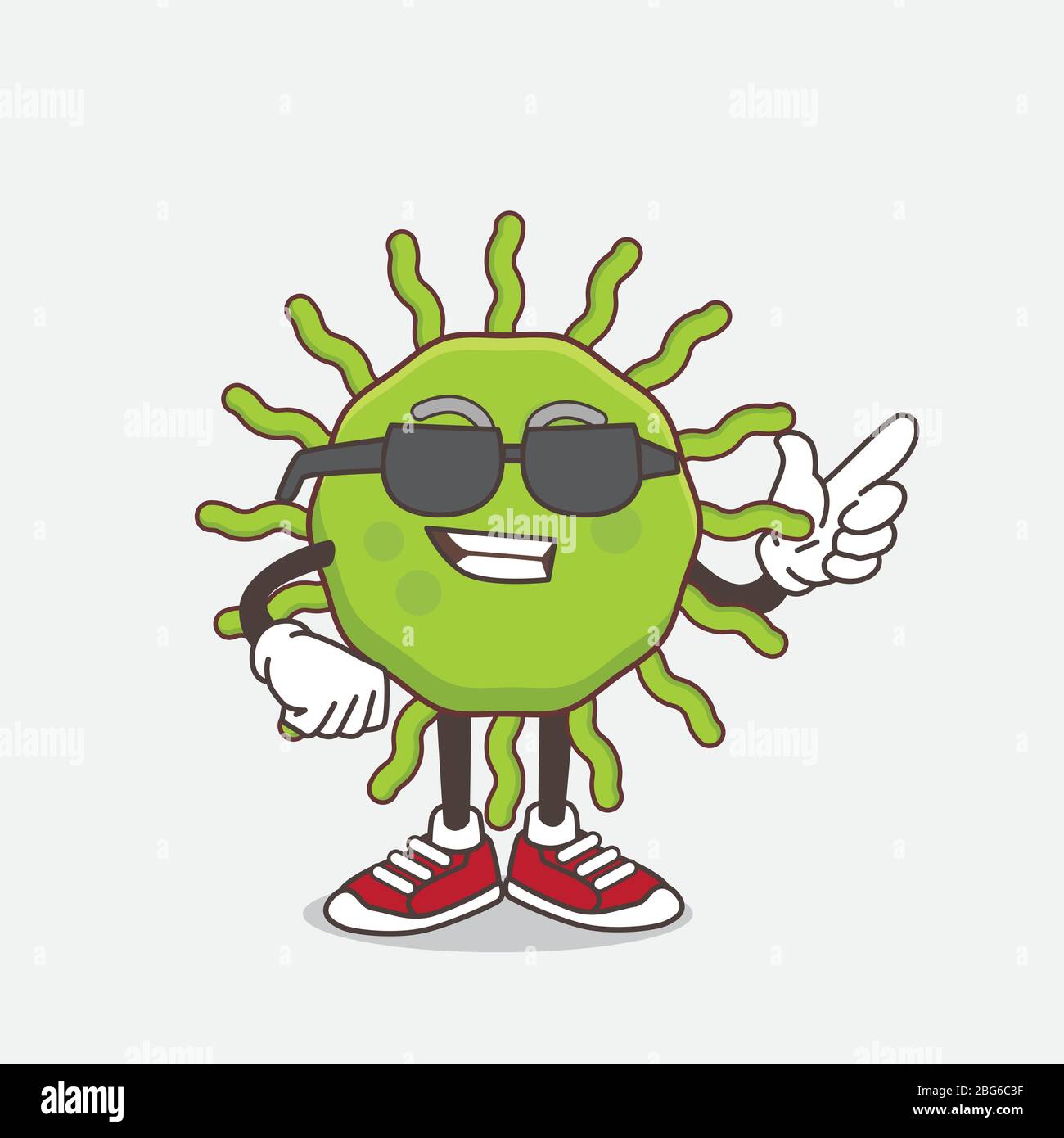 Illustration of Green Virus Mascot Character Vector Stock Vector Image ...
