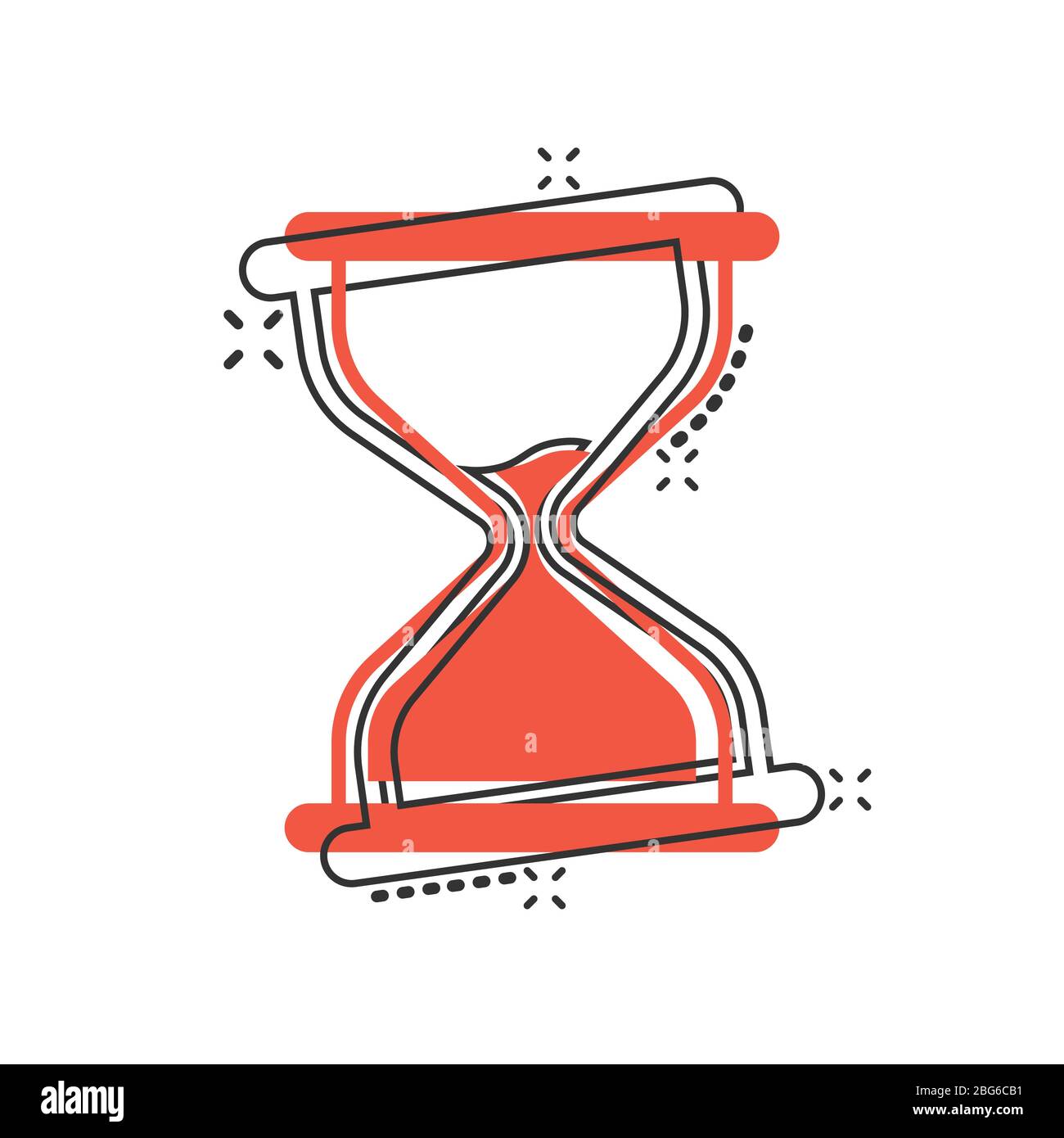 Hourglass icon in comic style. Sandglass cartoon vector illustration on ...