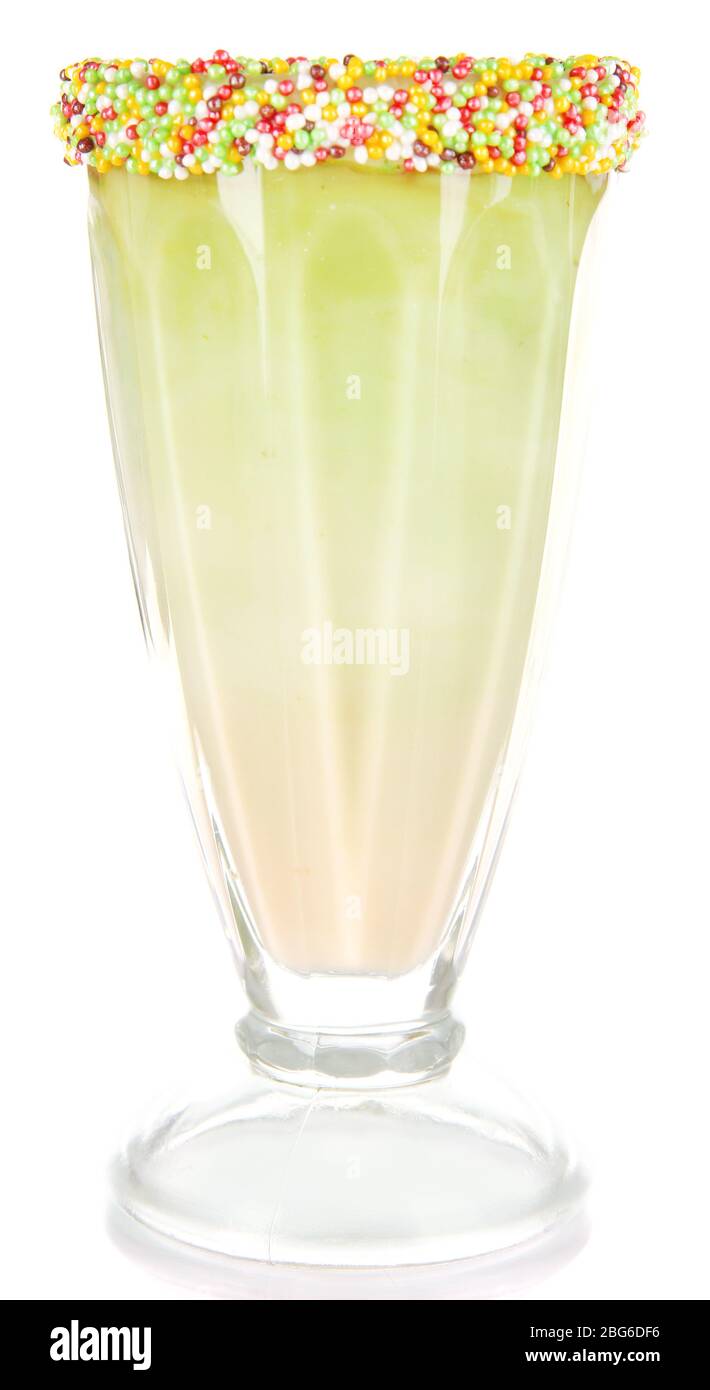 Delicious milk shake isolated on white Stock Photo - Alamy