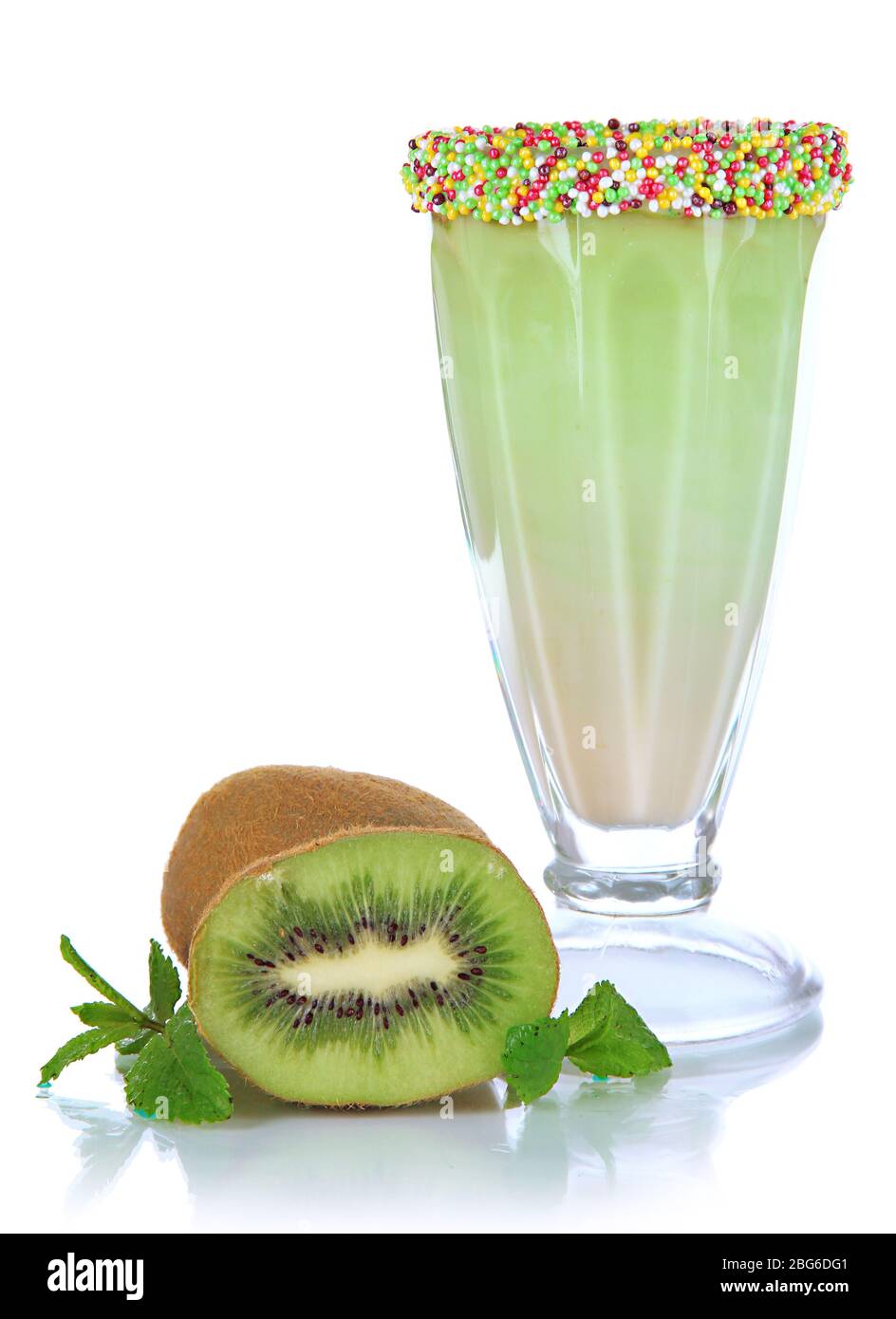 Delicious milk shake isolated on white Stock Photo - Alamy
