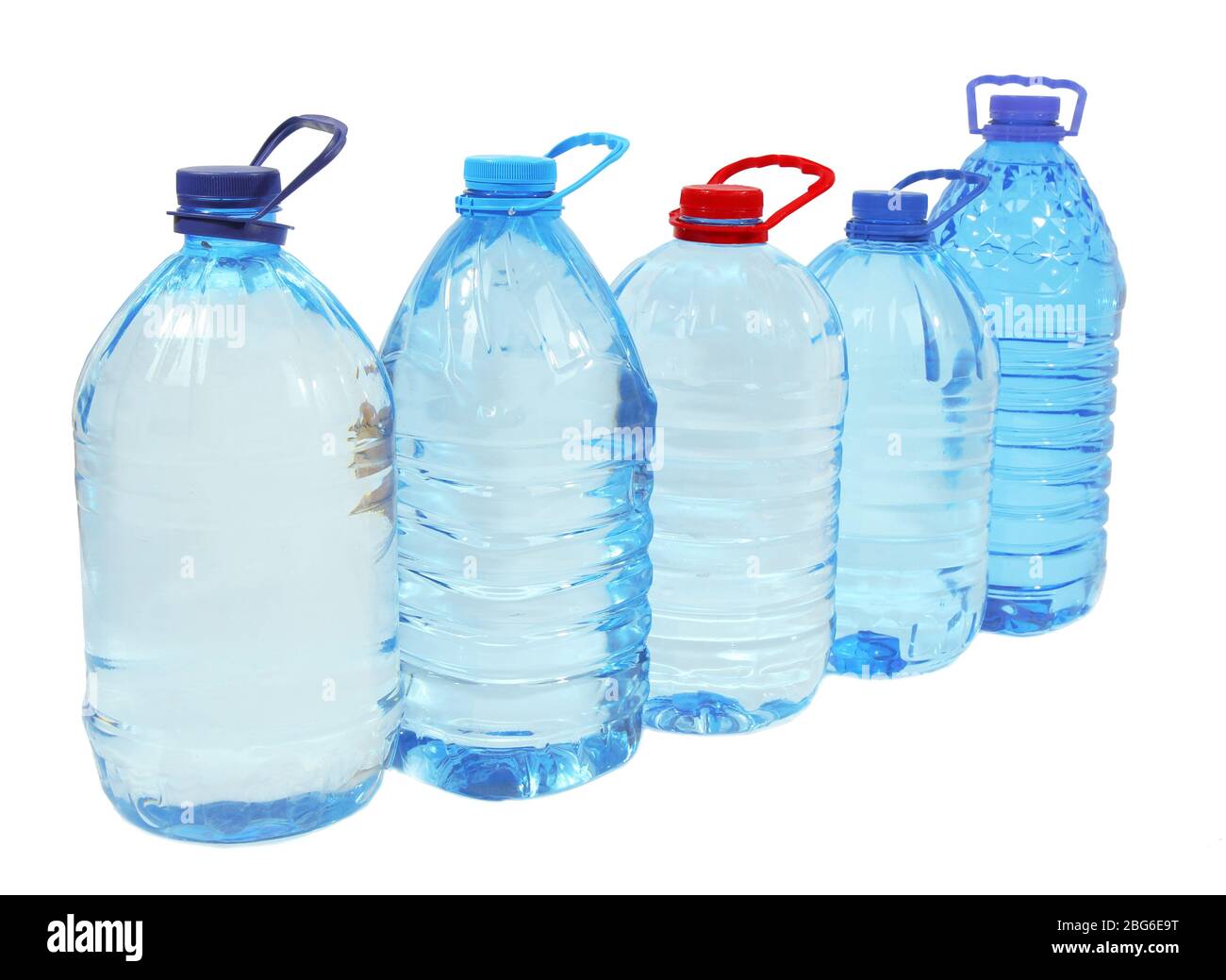Water in big bottles isolated on white Stock Photo - Alamy