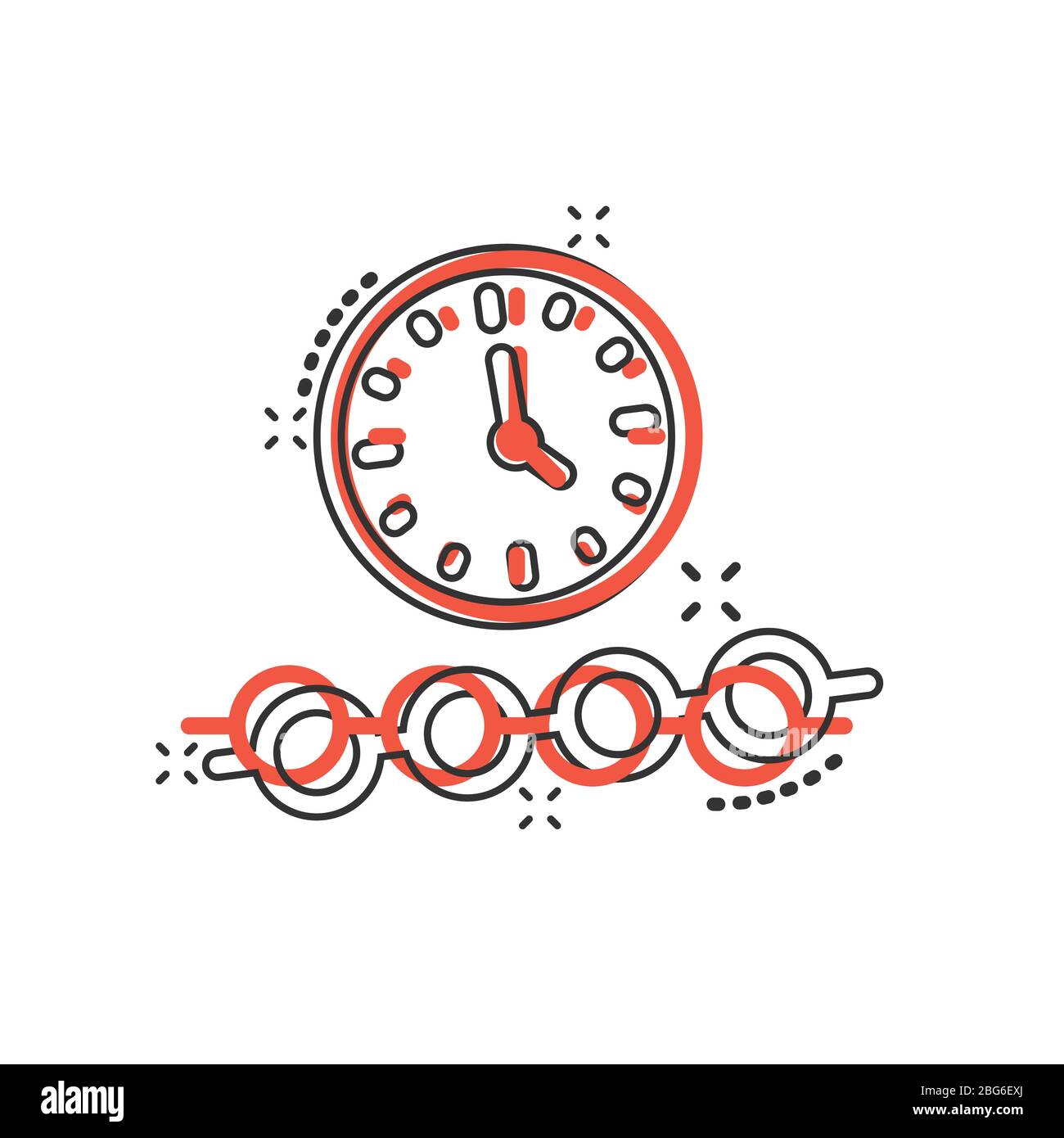 Timeline icon in comic style. Progress cartoon vector illustration on ...