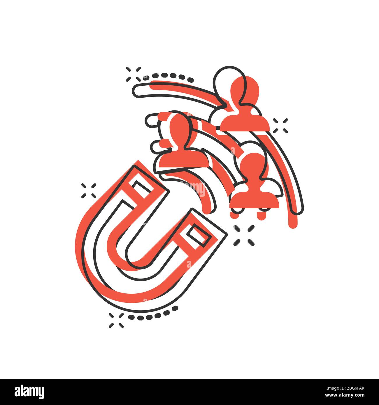 Lead conversion icon in comic style. Attract cartoon vector ...