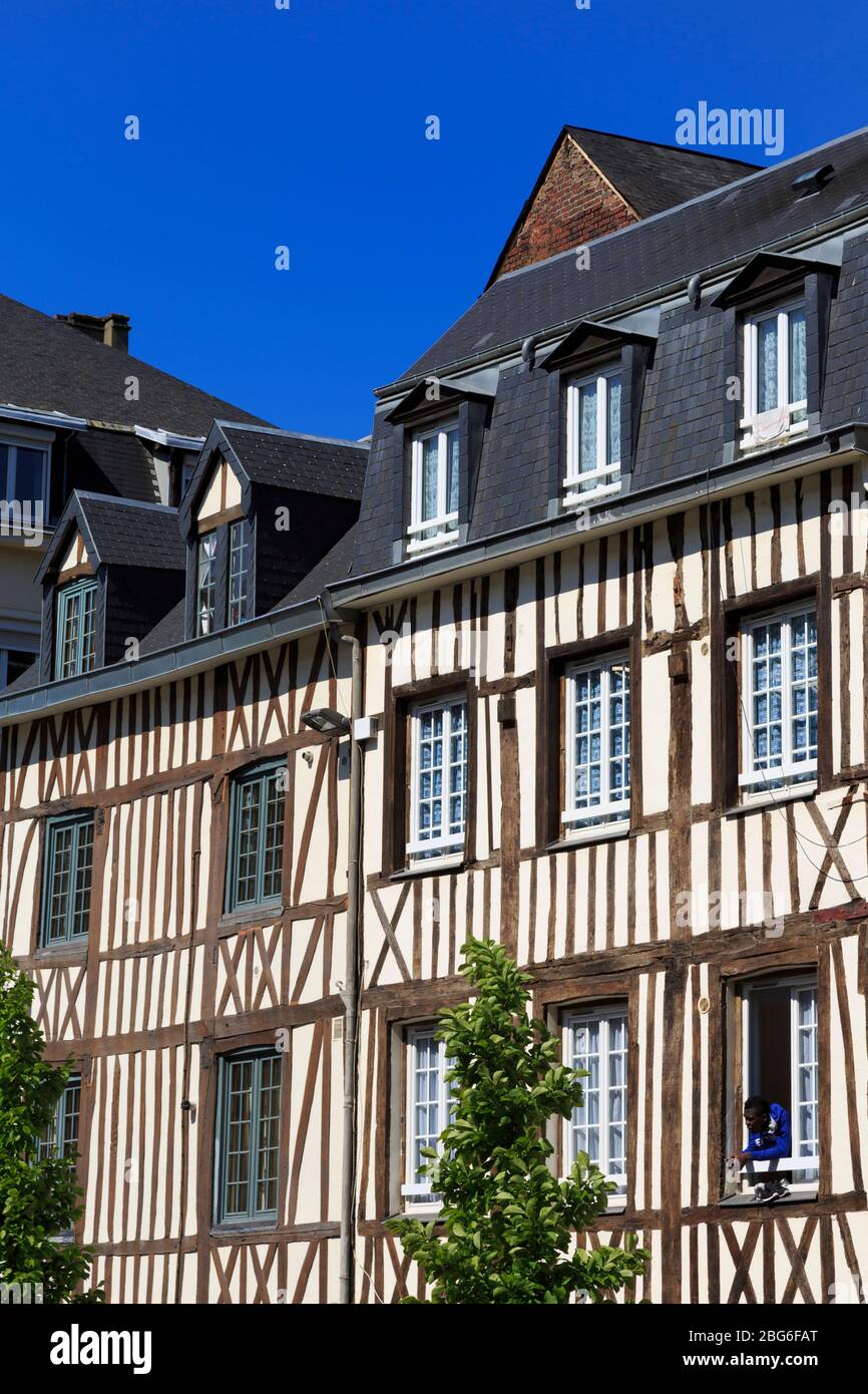 Place Restout, Old Town, Rouen, Normandy, France, Europe Stock Photo ...