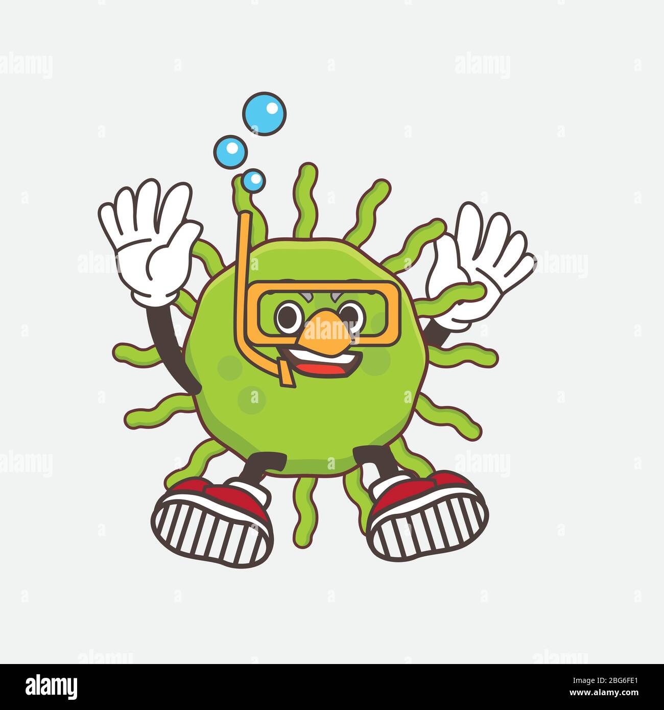 Illustration of Green Virus Mascot Character Vector Stock Vector Image ...