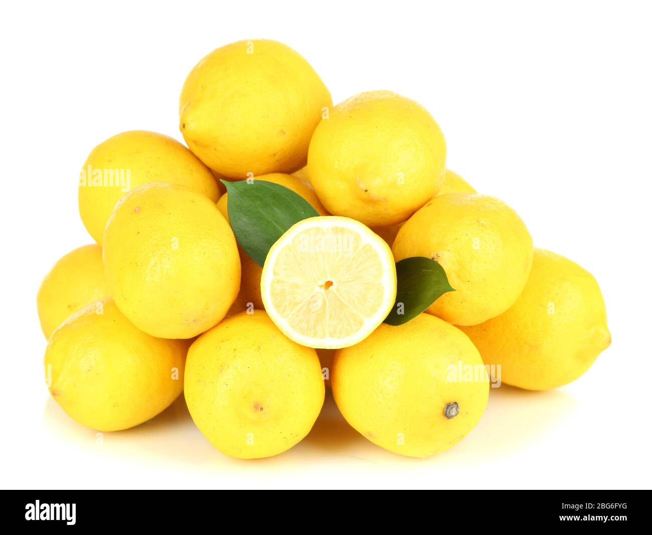 Ripe lemons isolated on white Stock Photo - Alamy