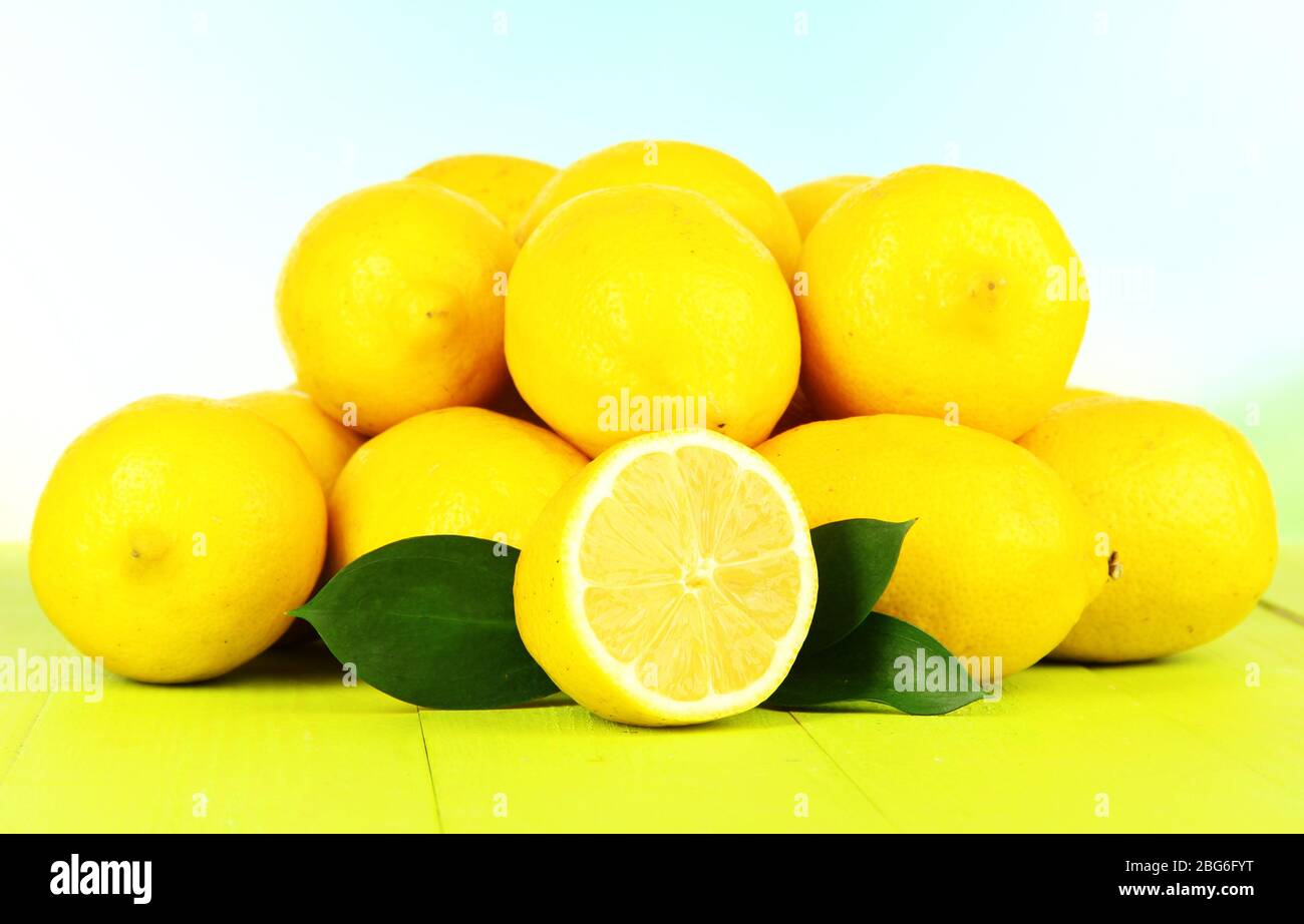 Ripe lemons isolated on white Stock Photo - Alamy