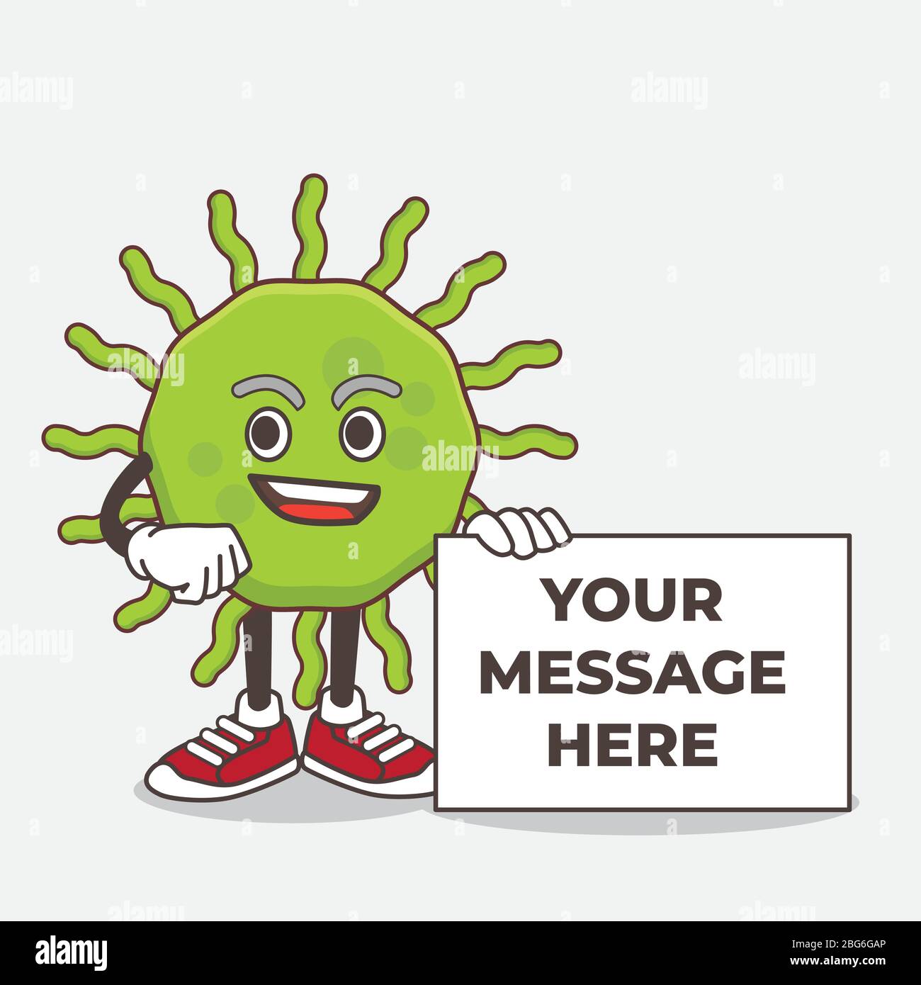 Illustration of Green Virus Mascot Character Vector Stock Vector Image ...