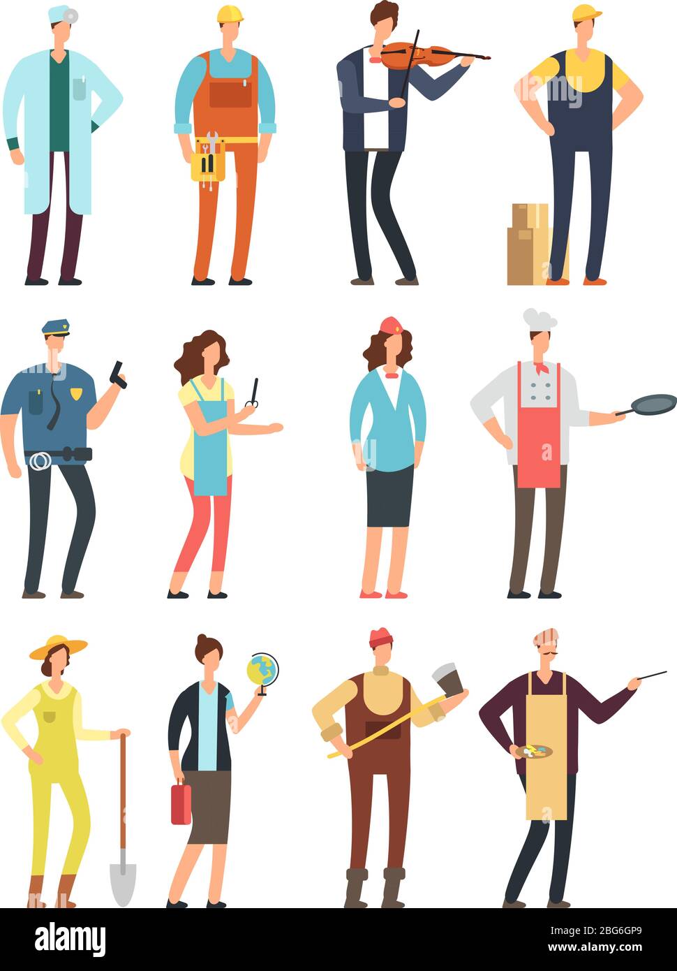 Cartoon characters different professions hi-res stock photography and ...