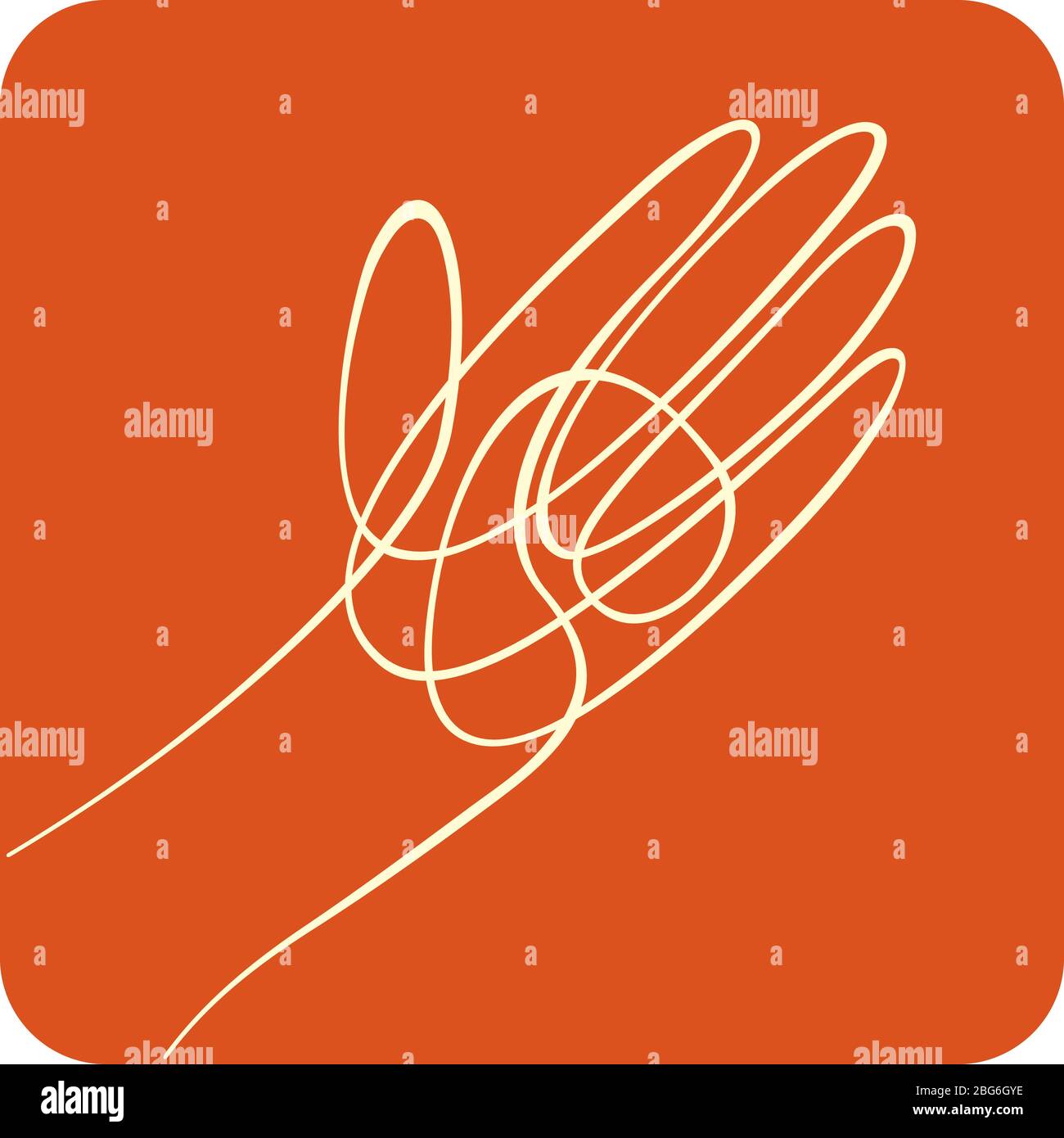 Vector illustration. A hand icon made by a single line. Isolated Stock ...