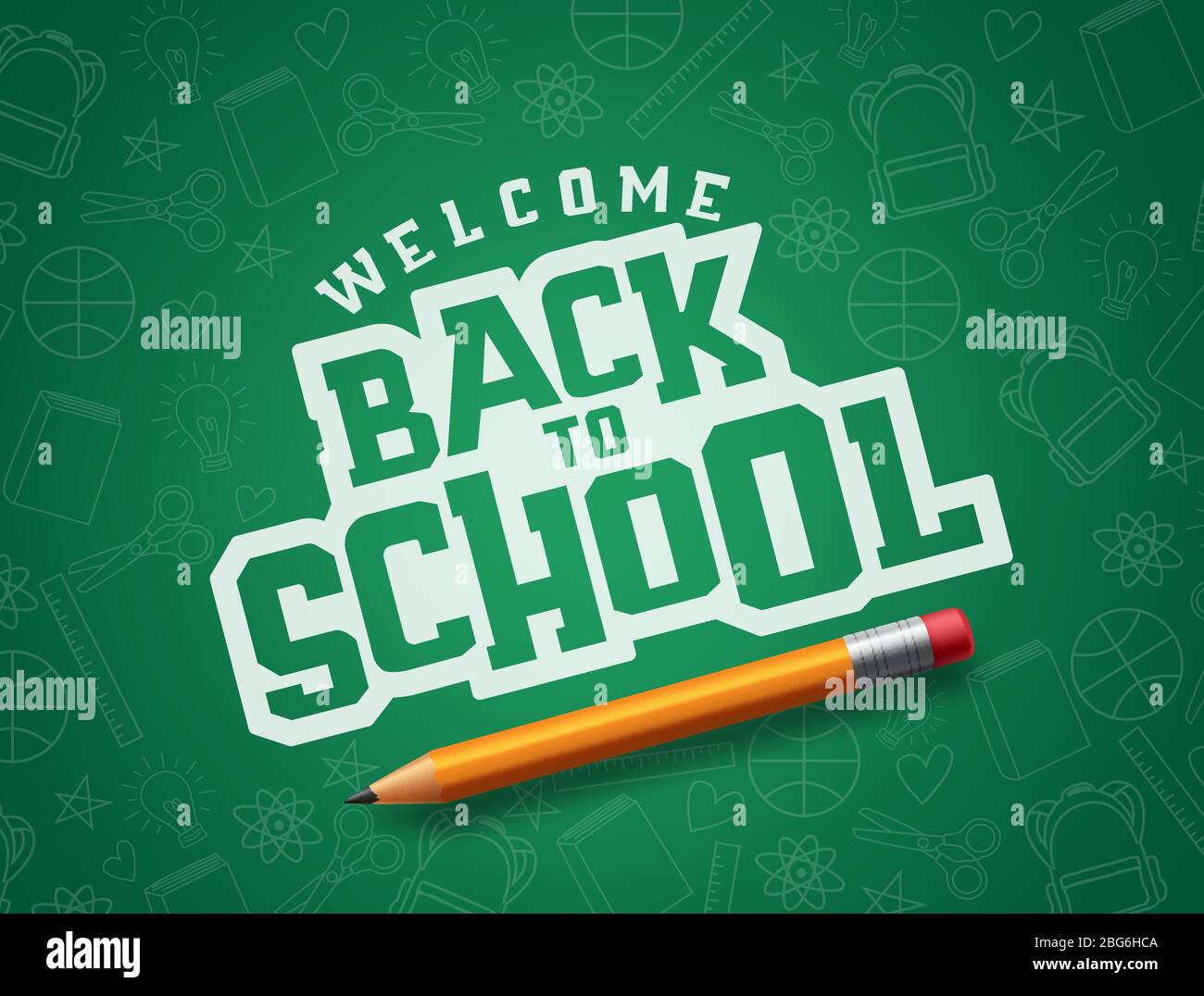 Back to school vector banner design. Welcome back to school typography ...