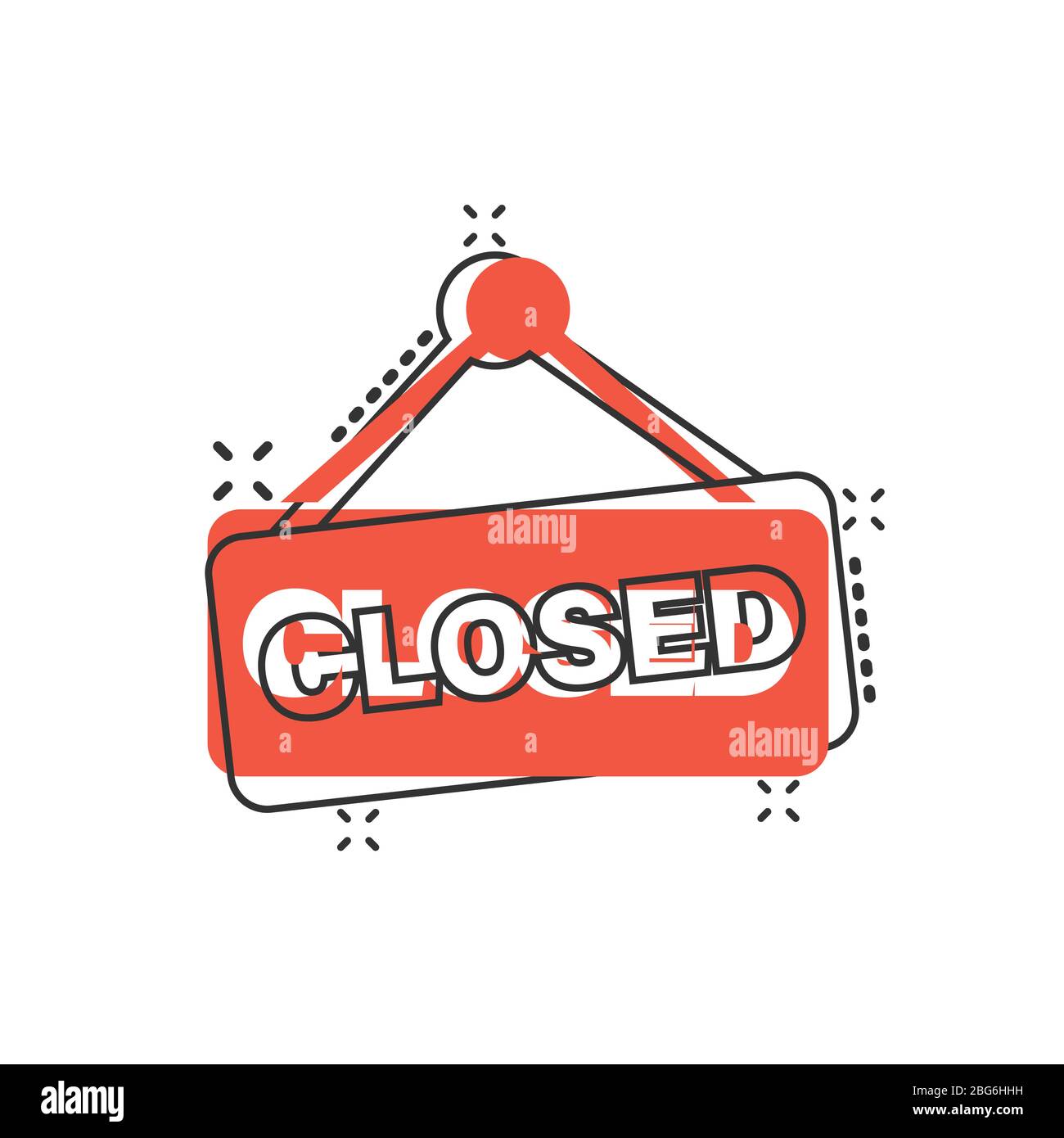 Closed sign icon in comic style. Accessibility cartoon vector ...