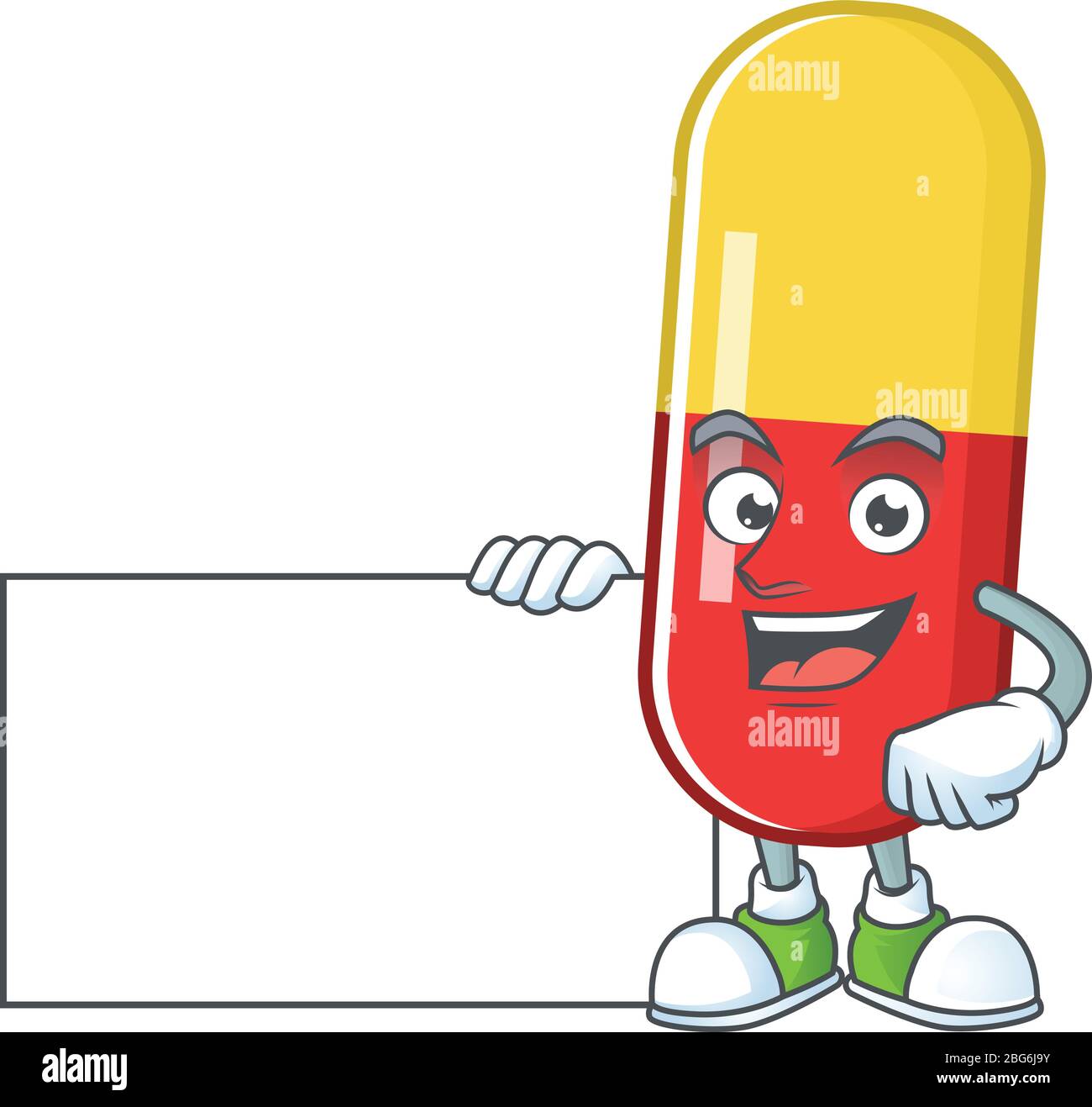 Red yellow capsules cartoon character concept Thumbs up having a white ...