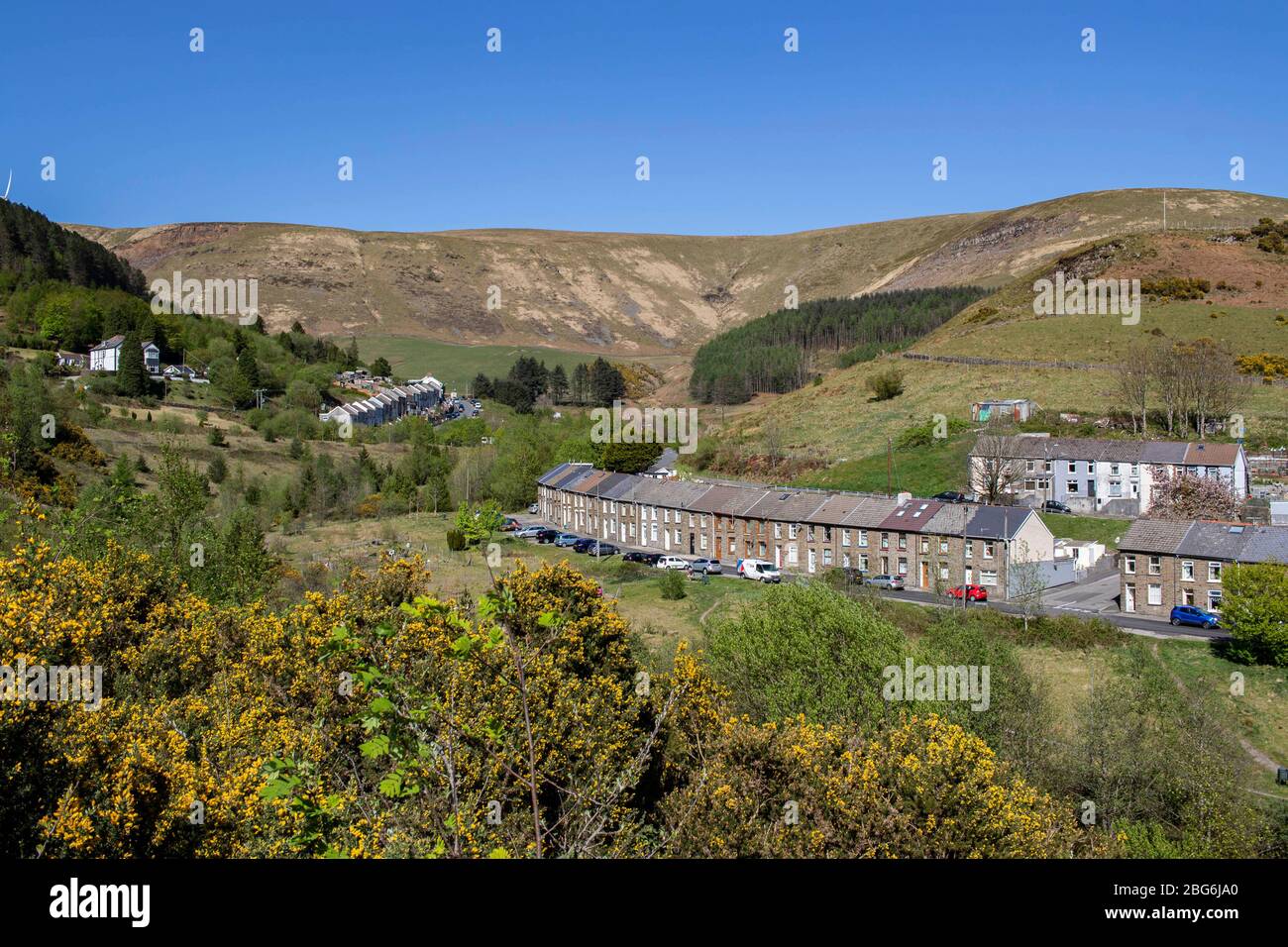A view of the upper Garw Valley from the Carn field in Balengarw ...