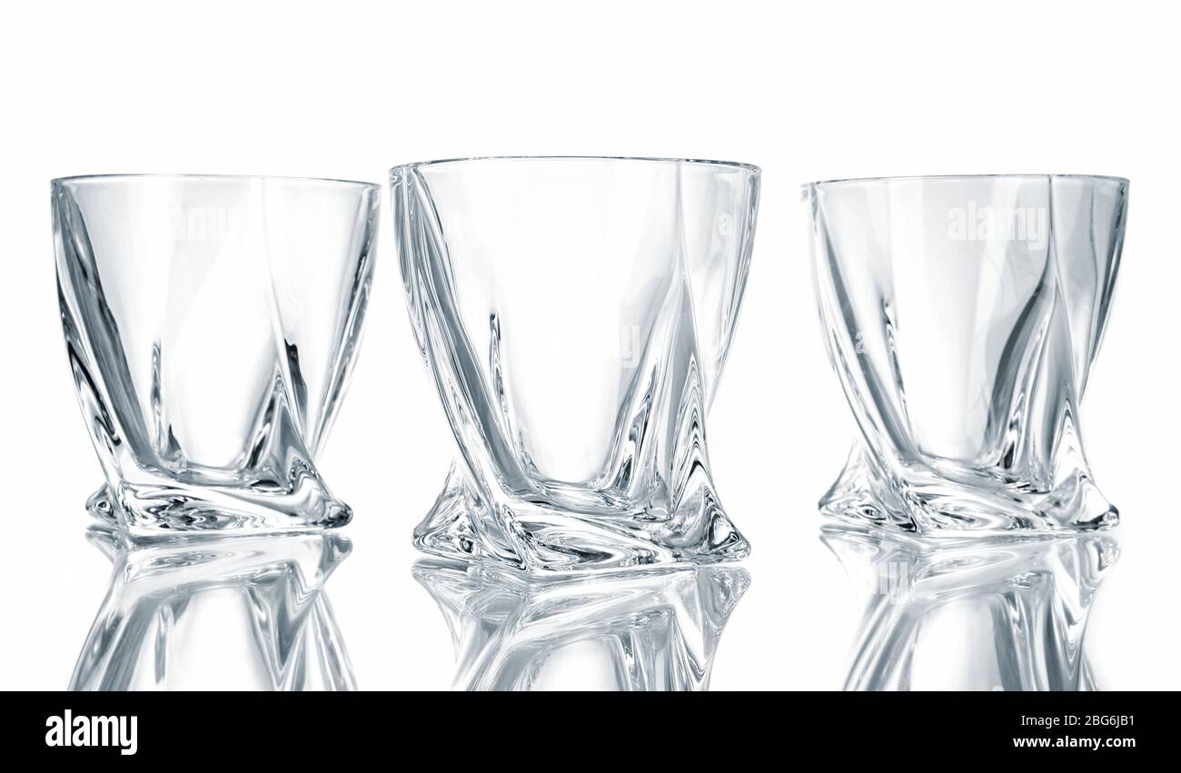 Empty glasses, isolated on white Stock Photo - Alamy