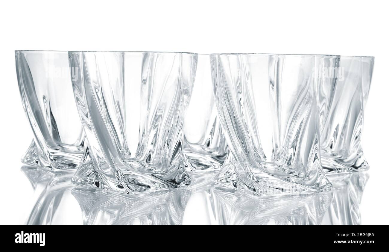 Empty glasses, isolated on white Stock Photo - Alamy