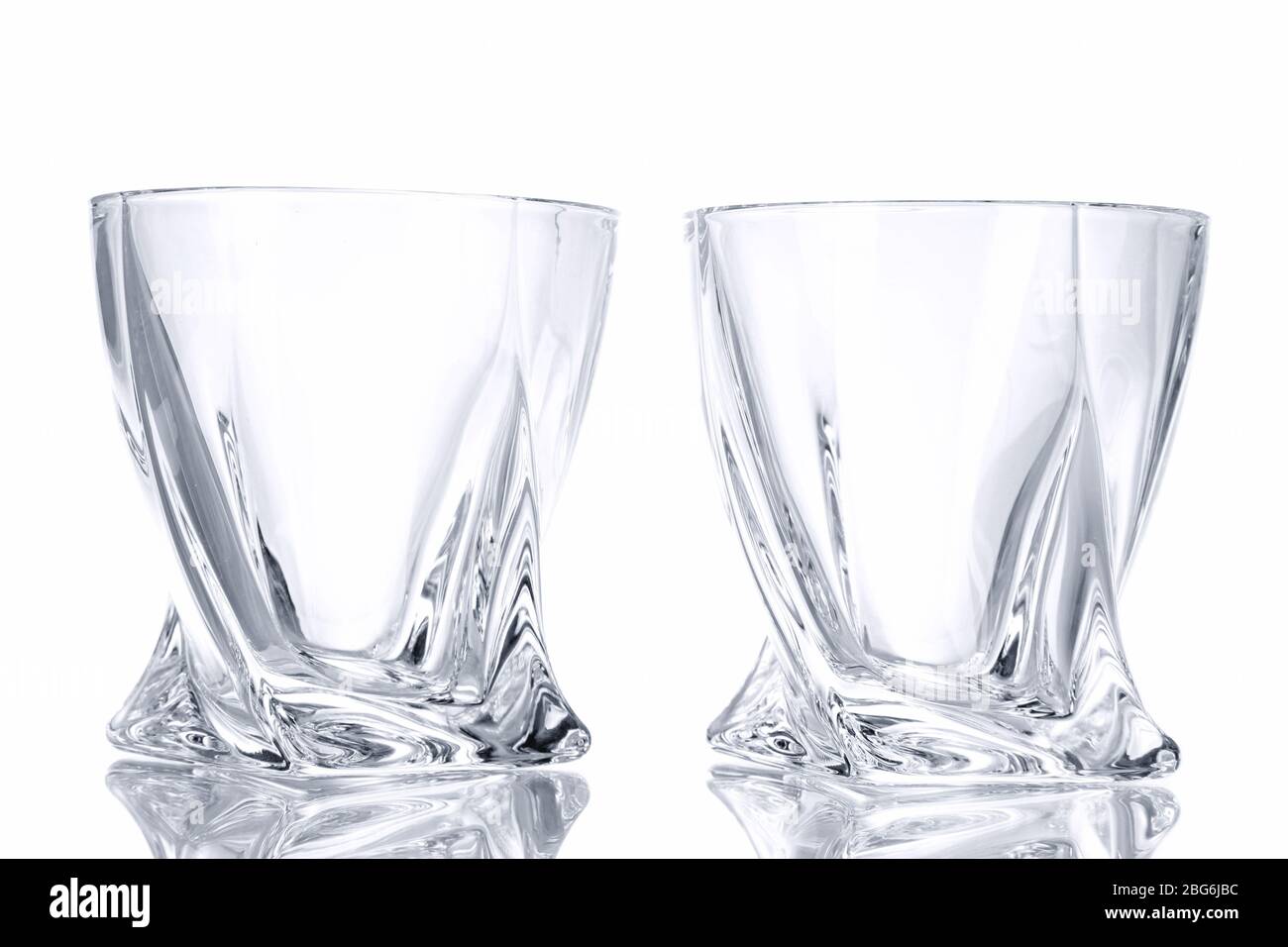 Empty glasses, isolated on white Stock Photo - Alamy