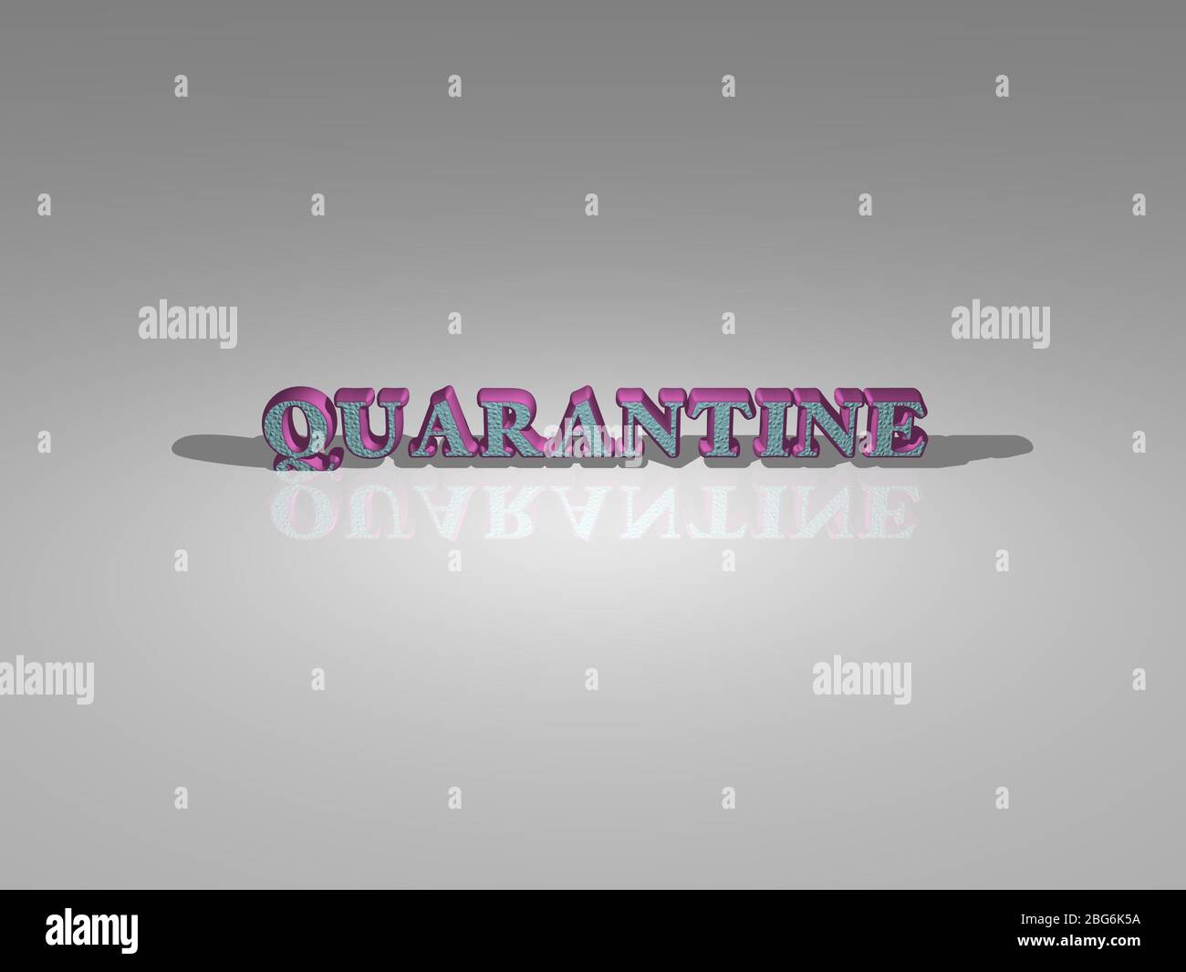 3D illustration of Quarantine in colorful text from a realistic ...