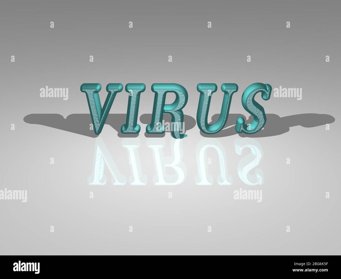 Colorful Virus written with 3D illustration from a front perspective ...