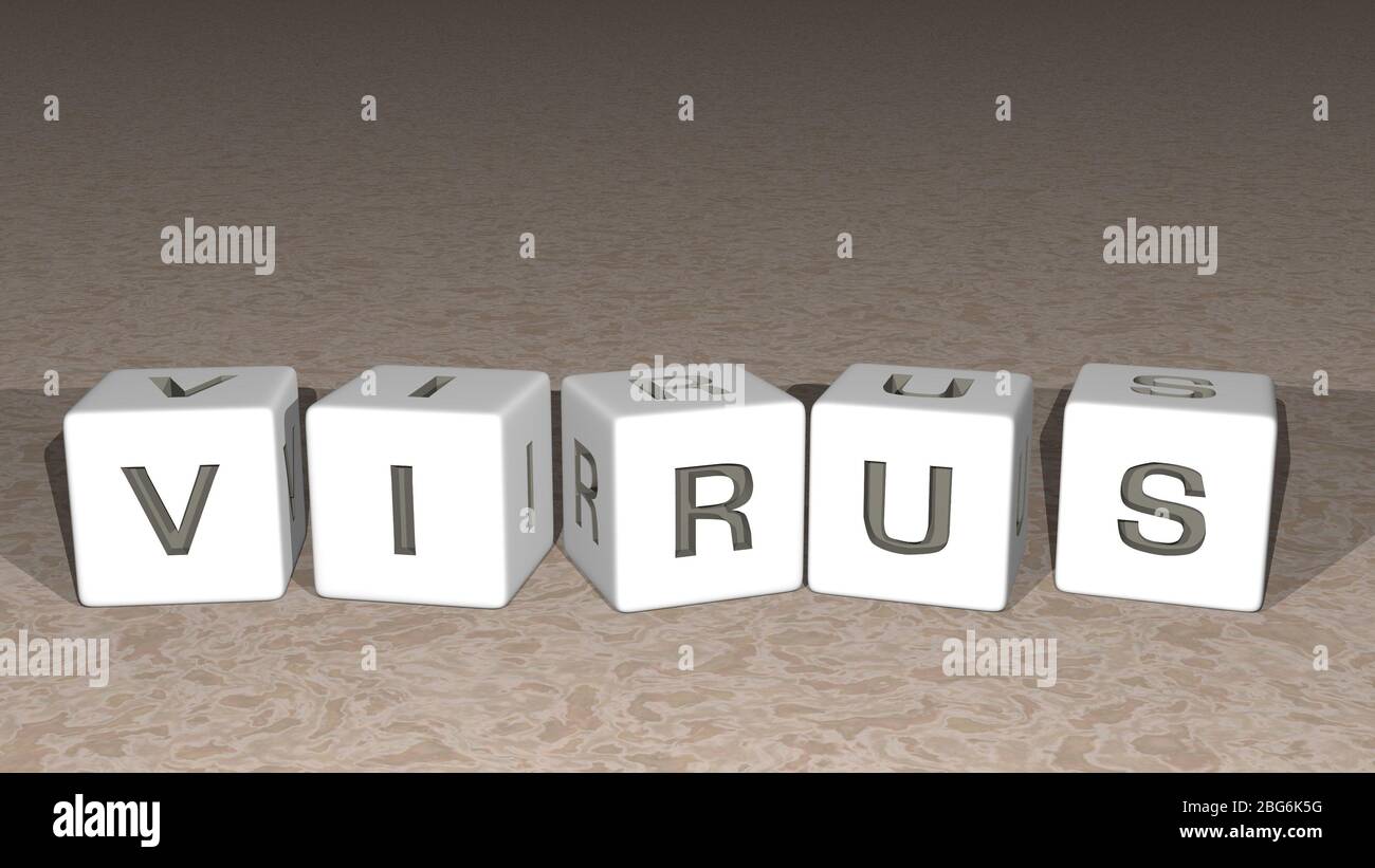 VIRUS combined by dice letters and color crossing for the related ...