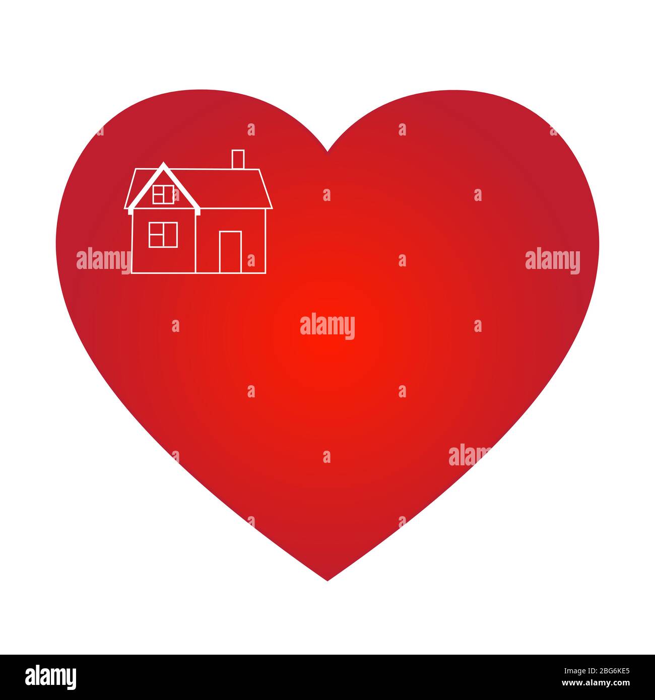 Sketchy house in a heart isolated white background Stock Vector Image ...
