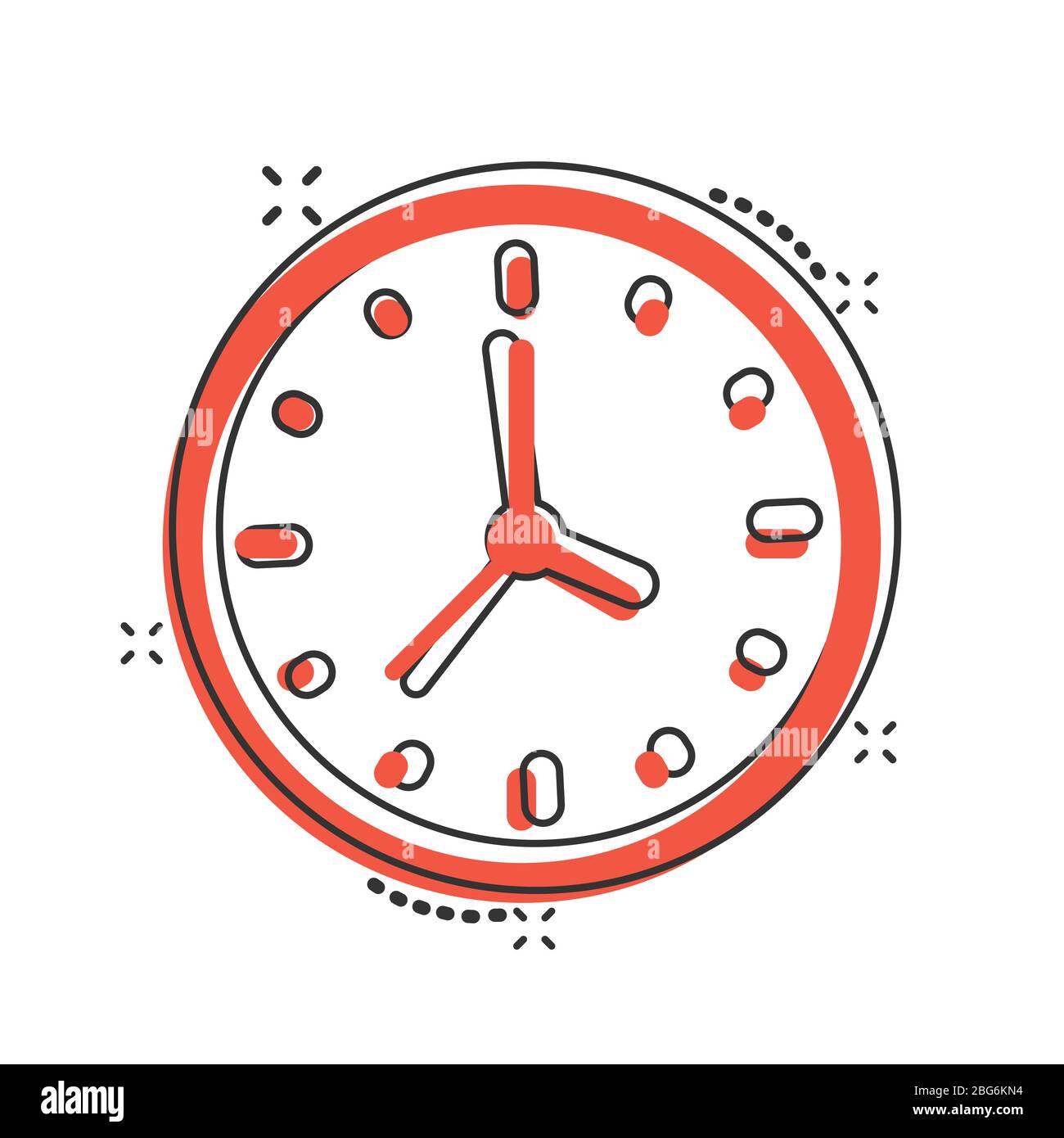Clock icon in comic style. Watch cartoon vector illustration on white ...