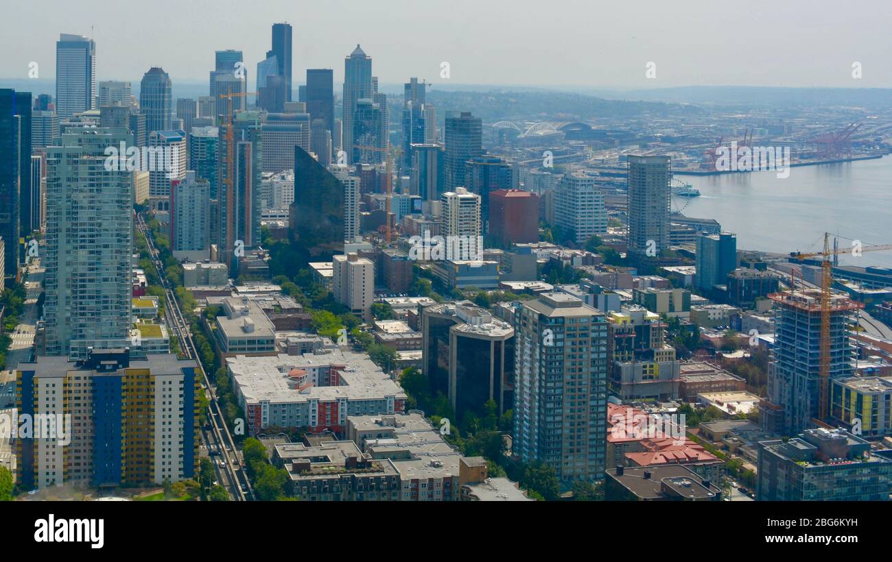 Birds Eye View Downtown Seattle High Resolution Stock Photography and ...