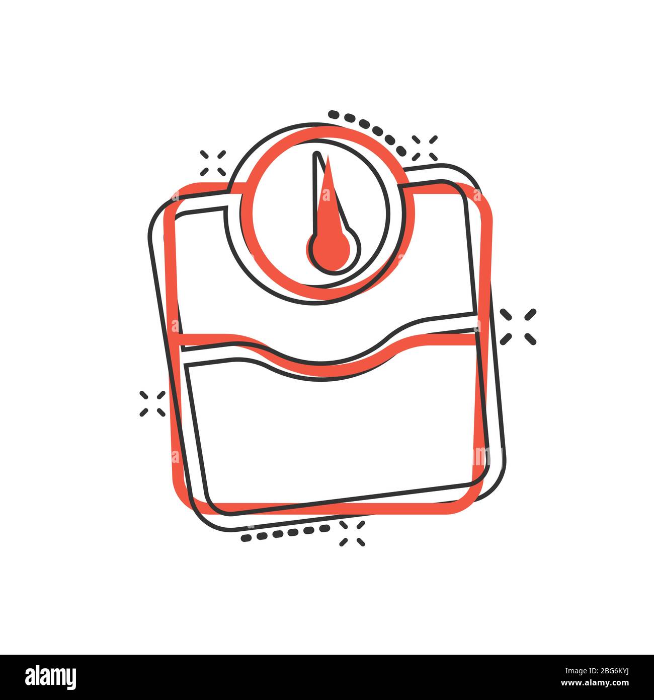 Scale icon in comic style. Balance cartoon vector illustration on white ...