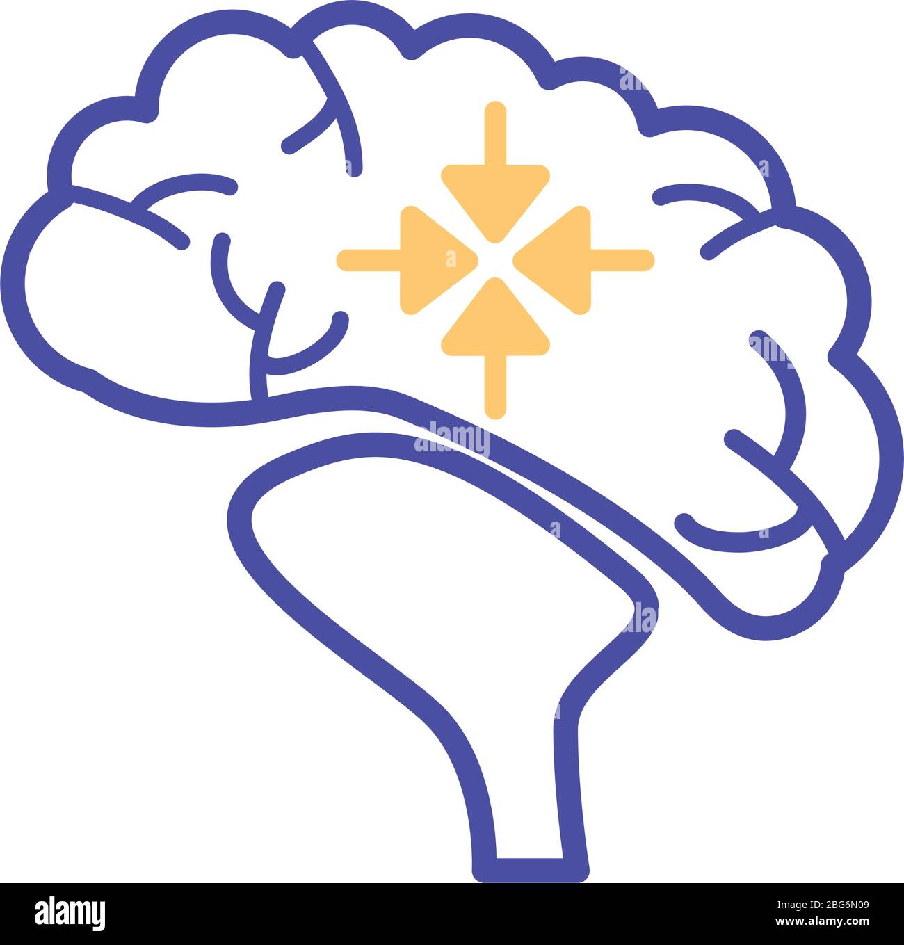 brain with arrows mental health line style Stock Vector Image & Art - Alamy