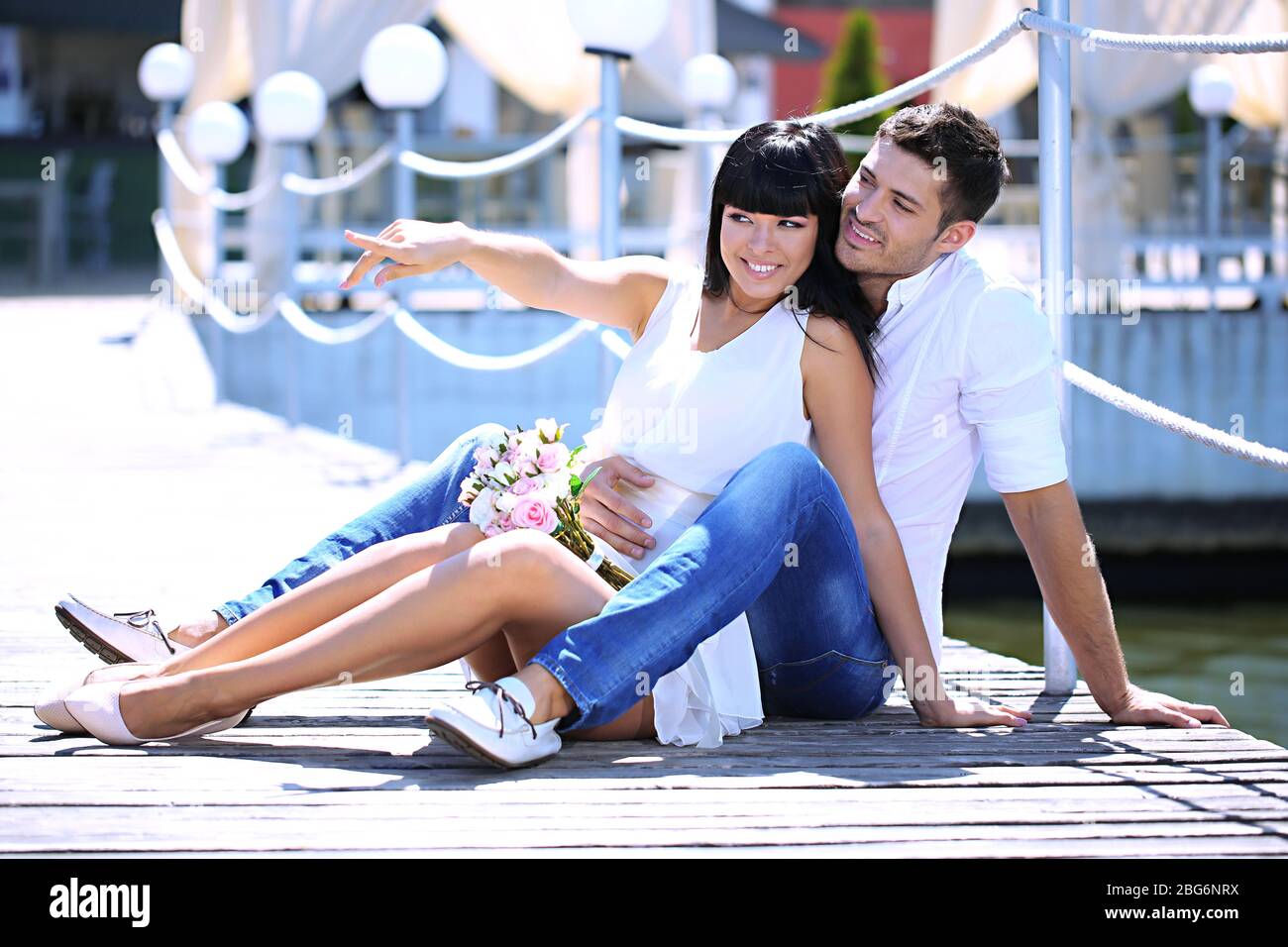 Beautiful young romantic couple Stock Photo - Alamy