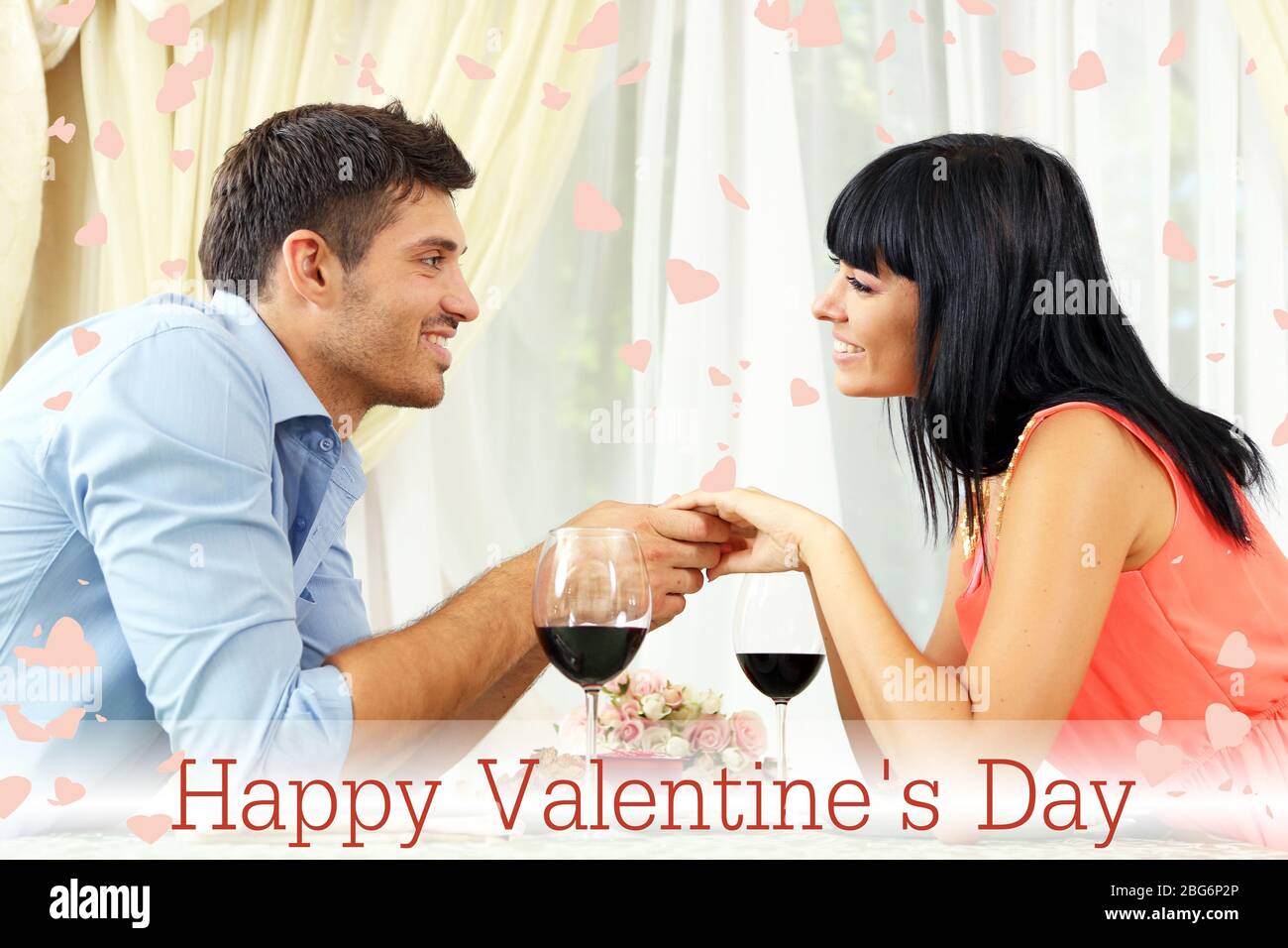 Beautiful couple having romantic dinner at restaurant Stock Photo - Alamy