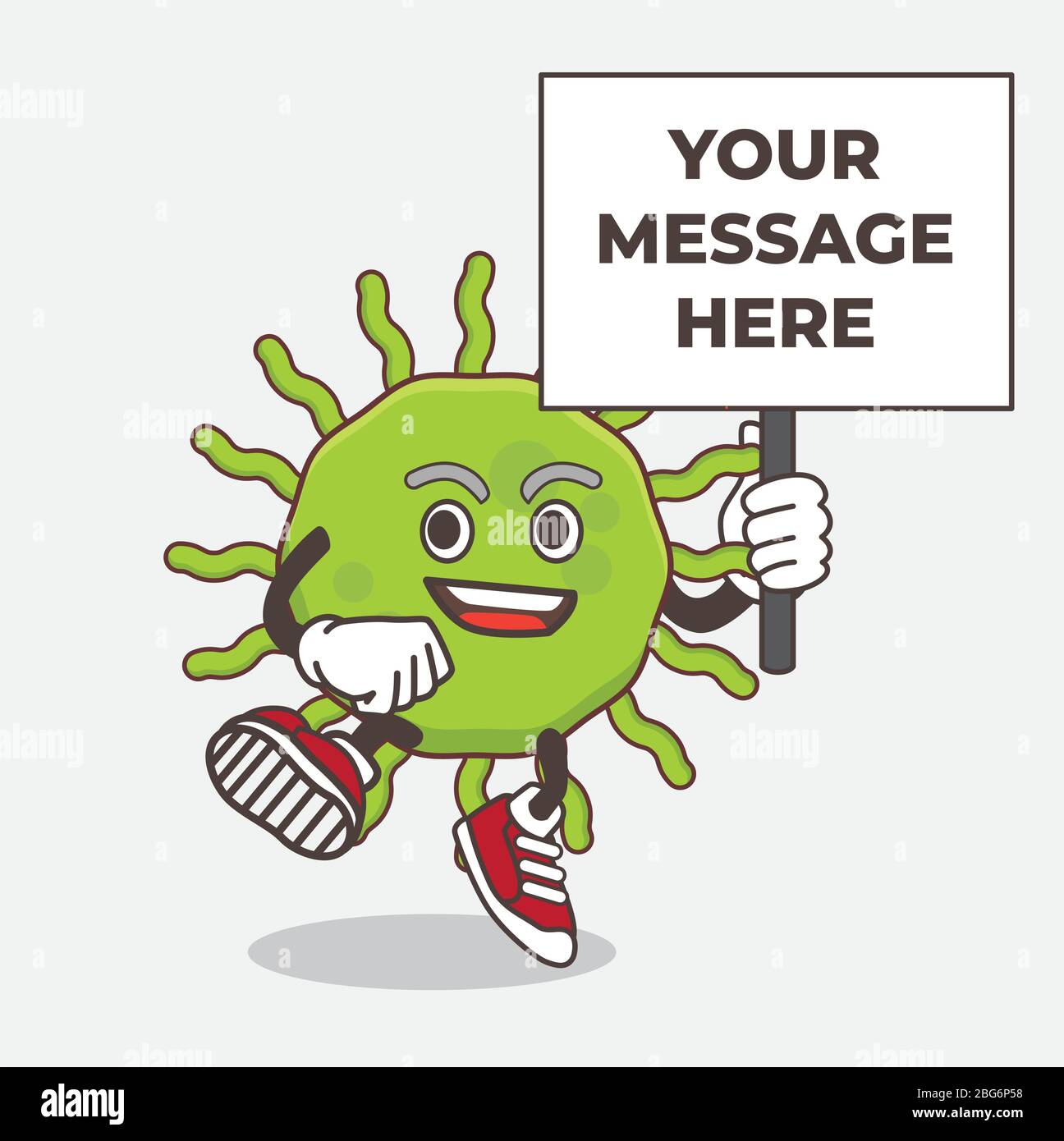 Illustration of Green Virus Mascot Character Vector Stock Vector Image ...