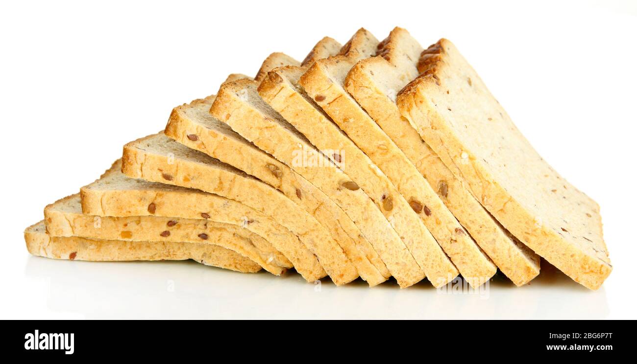 Toast bread, isolated on white Stock Photo - Alamy