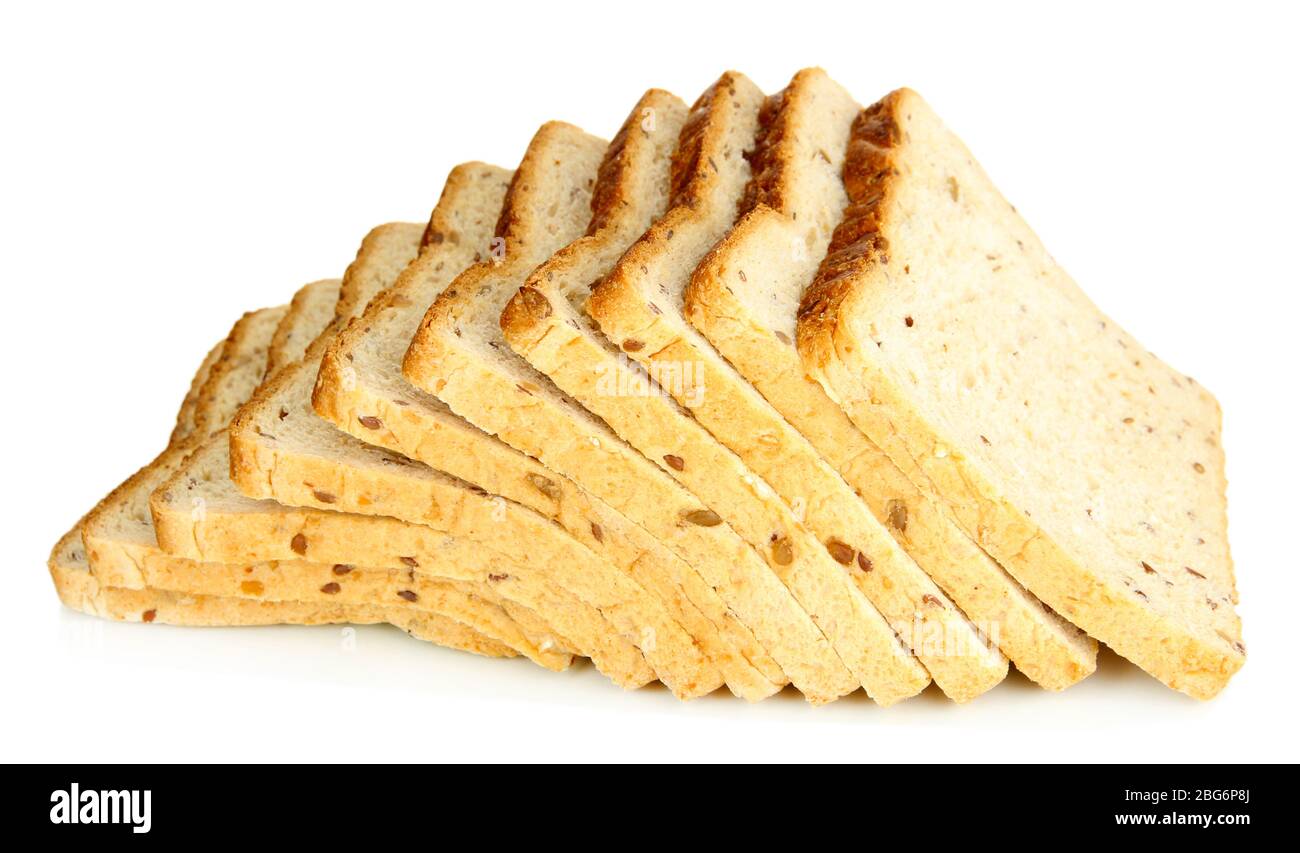 Toast bread, isolated on white Stock Photo - Alamy
