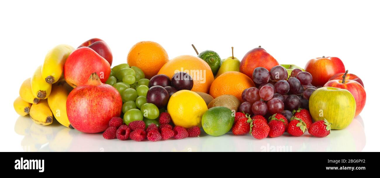 Different fruits isolated on white Stock Photo - Alamy