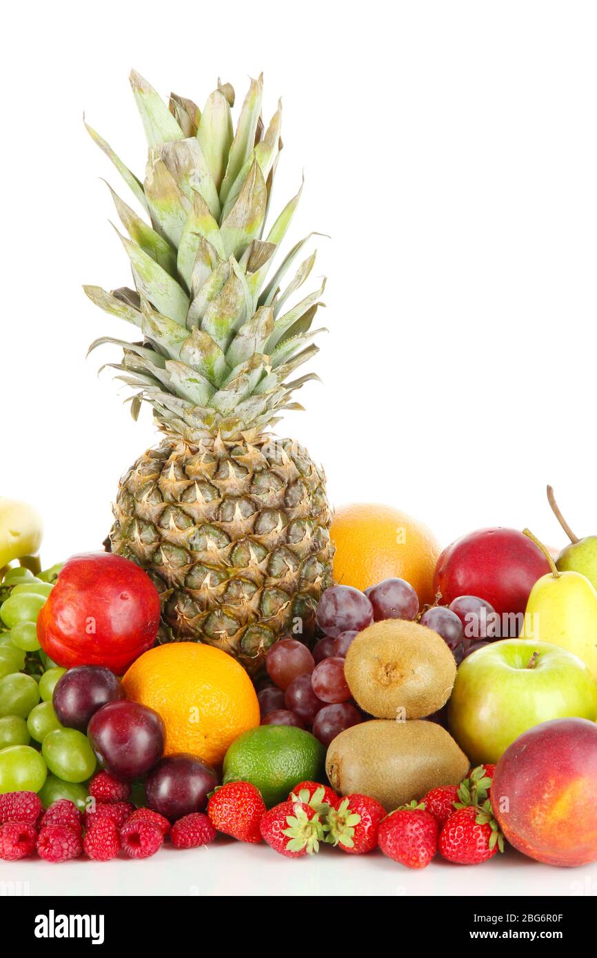 Different fruits isolated on white Stock Photo - Alamy