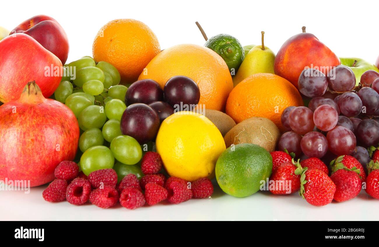 Different fruits isolated on white Stock Photo - Alamy